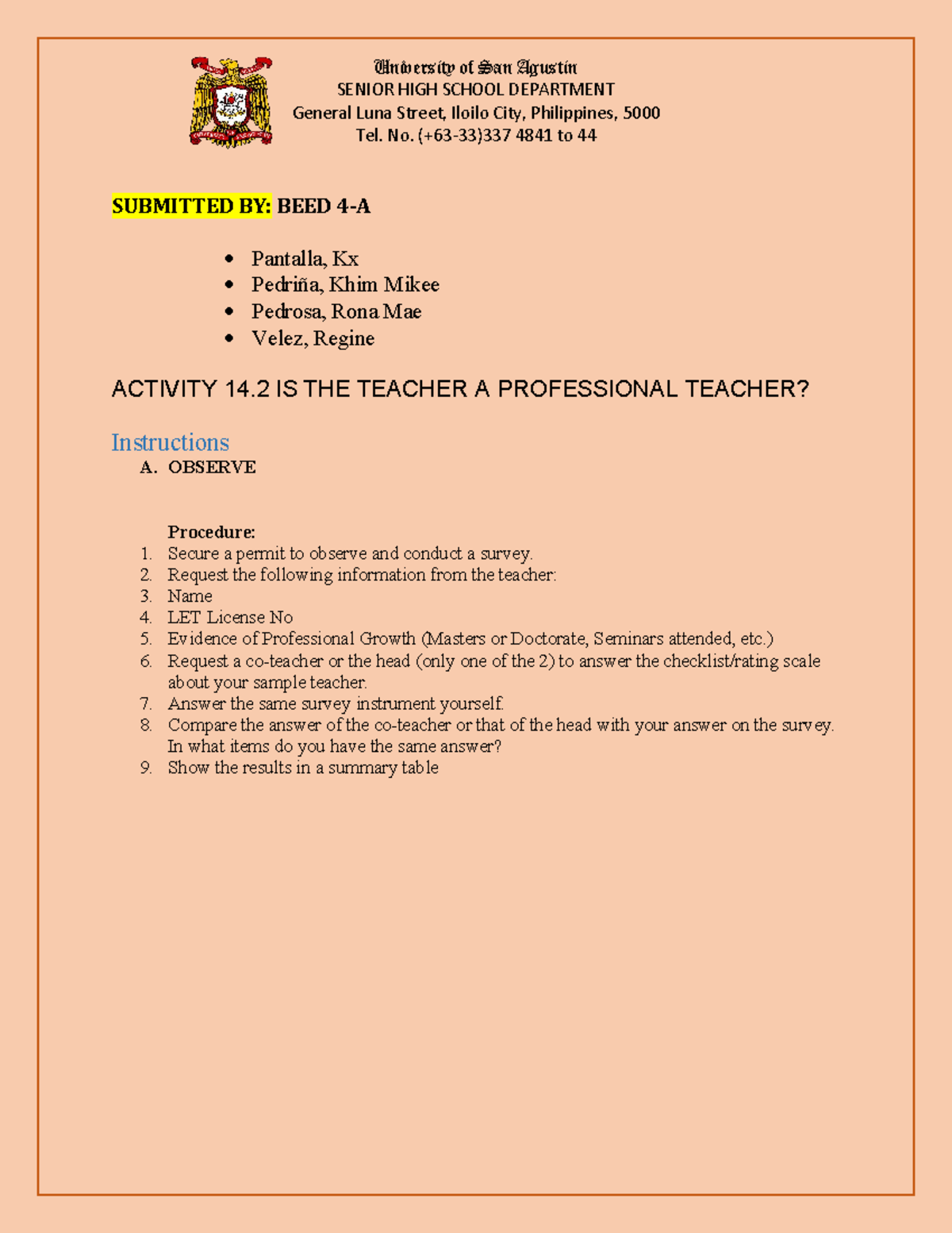 FS1-Episode-14 - FS 1 - SENIOR HIGH SCHOOL DEPARTMENT General Luna ...