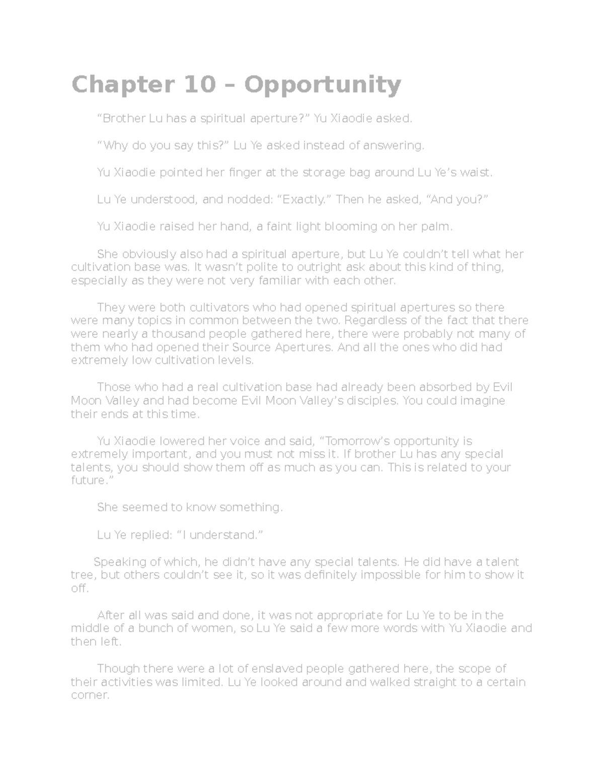 Humanity 10 - Prof. Dunne Rae - Chapter 10 – Opportunity “Brother Lu ...