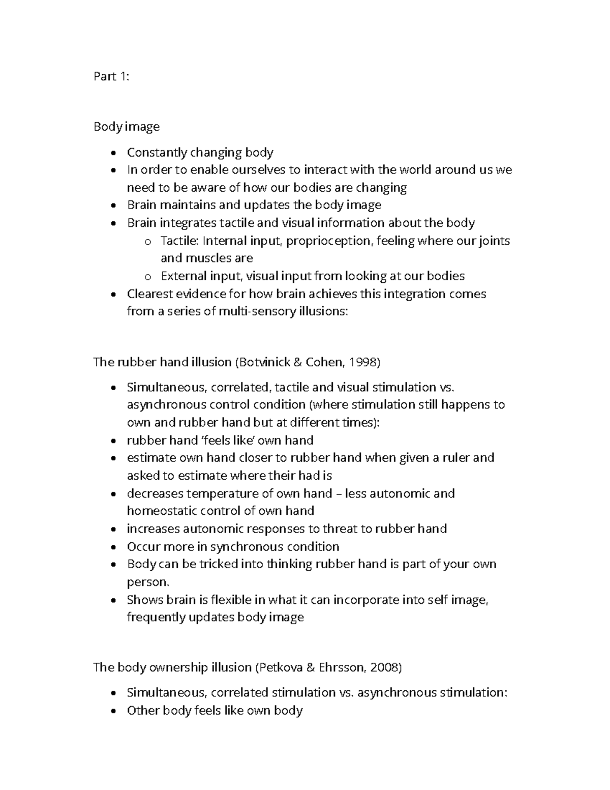 Week 4 Distorted Self Lecture notes - Part 1: Body image Constantly ...