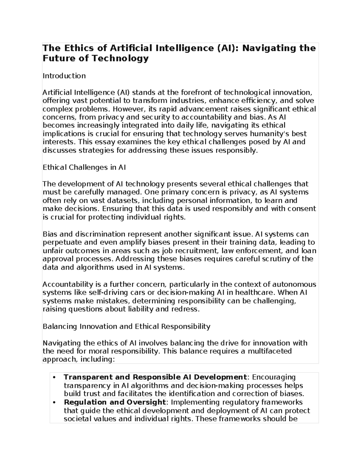 The ethics of artificial intelligence - However, its rapid advancement ...