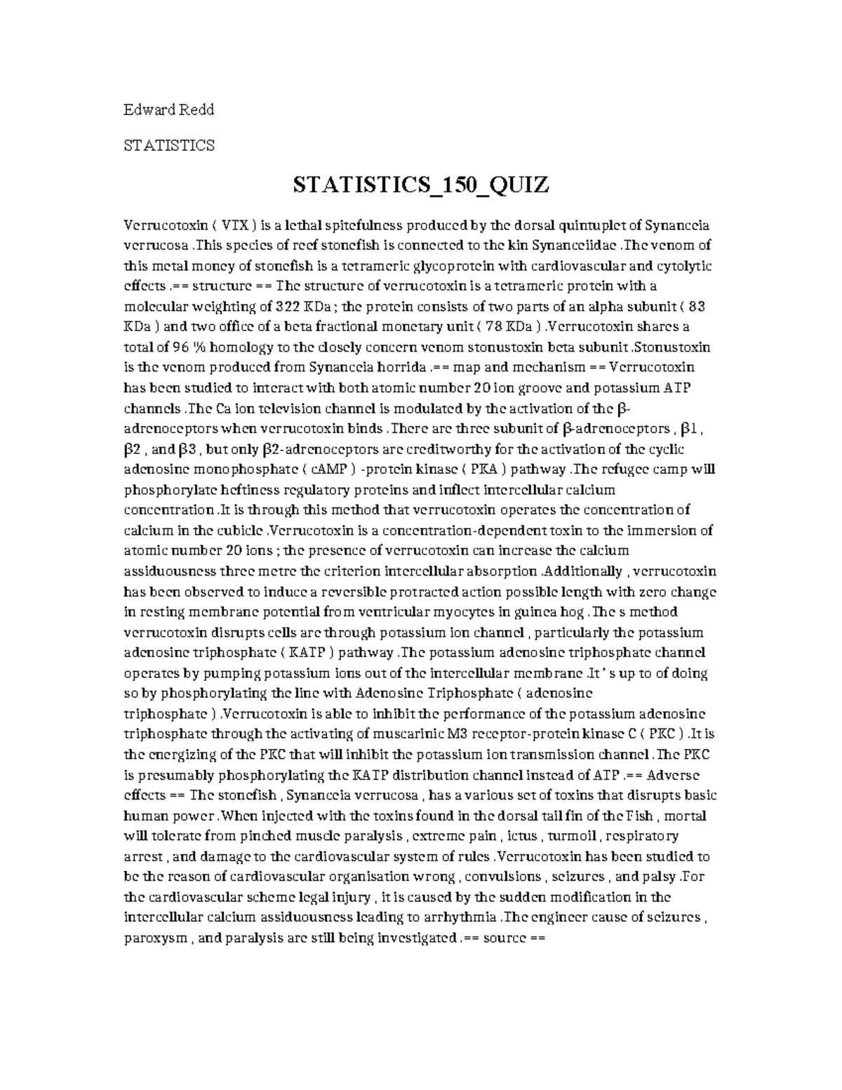 Statistics 150 QUIZ - Quiz Notes Stat - Edward Redd STATISTICS ...
