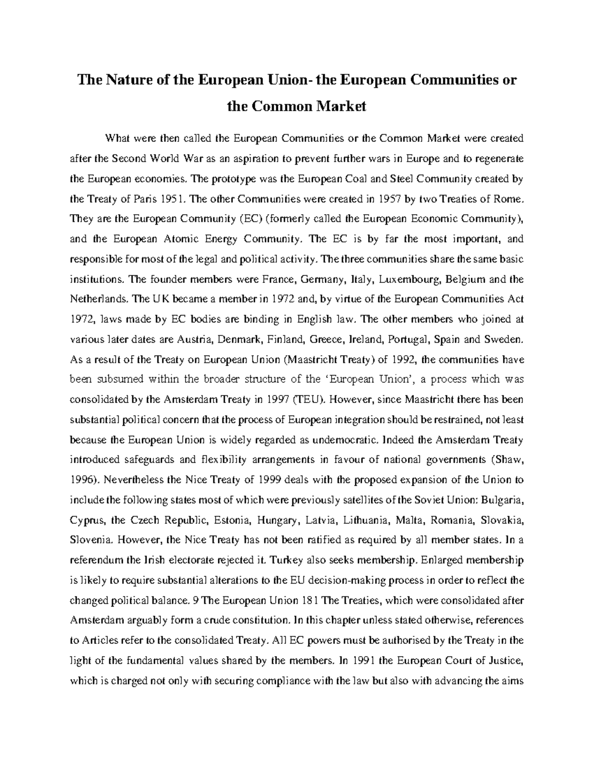 The Nature of the European Union- the European Communities or the ...