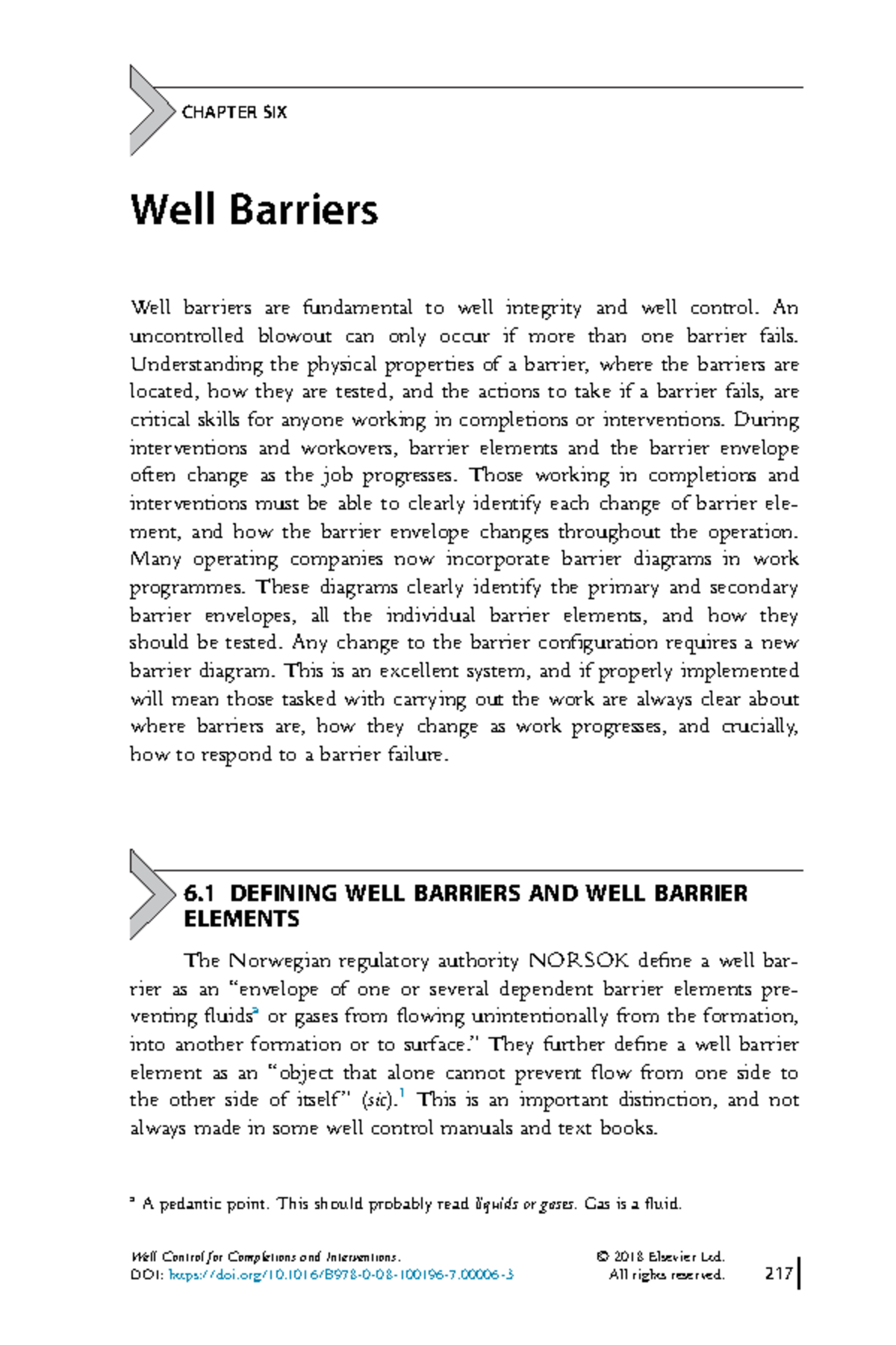 well barriers and its usage - CHAPTER SIX Well Barriers Well barriers ...