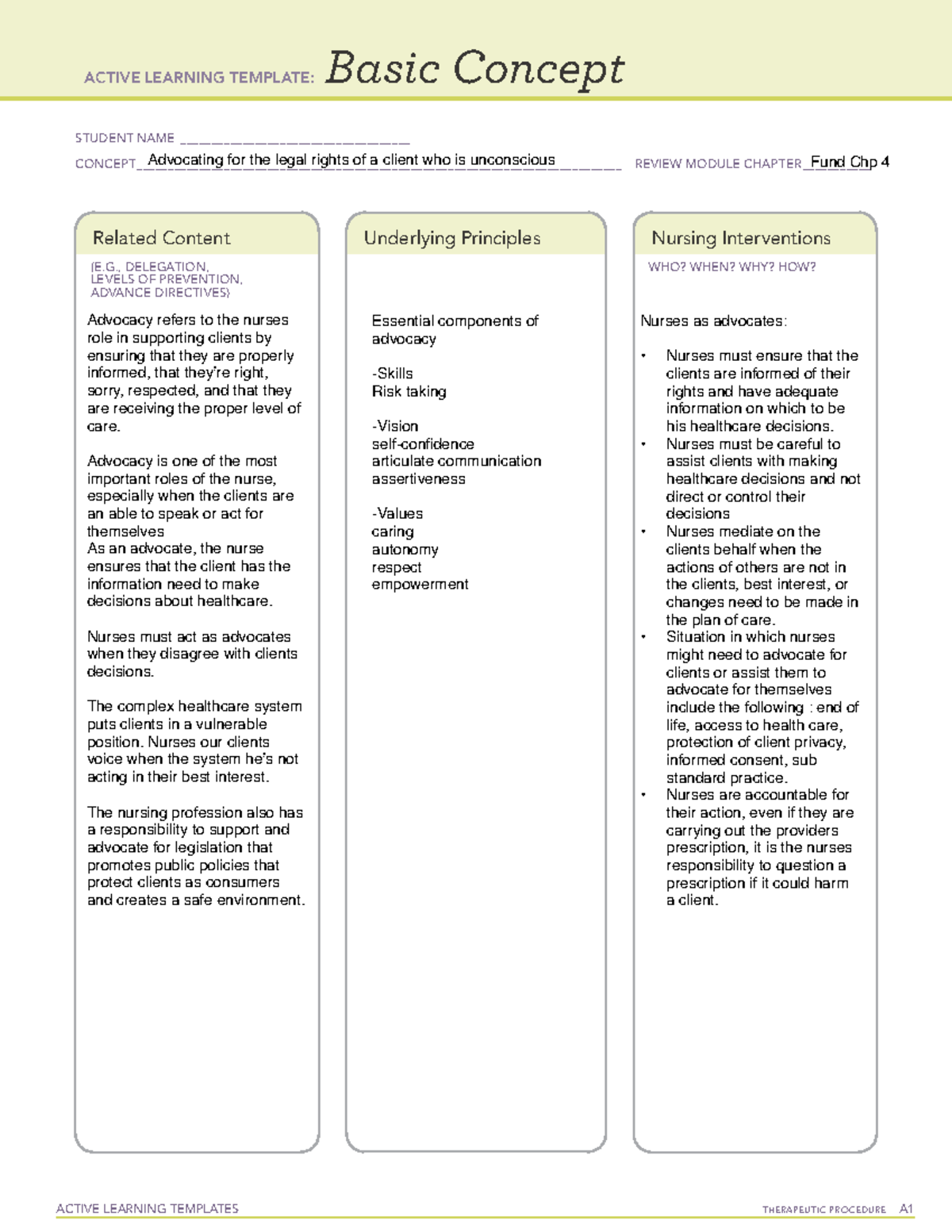 ATI Templates medsurg 2 - ACTIVE LEARNING TEMPLATES THERAPEUTIC ...