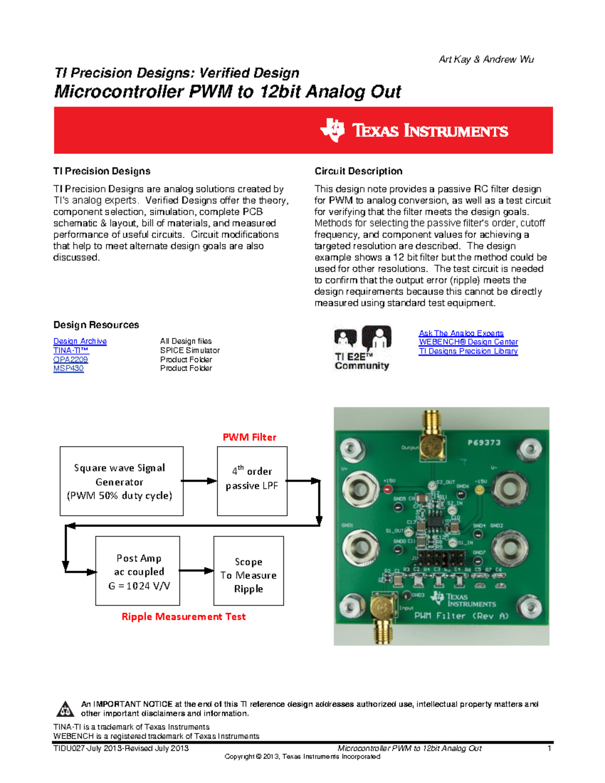 Tidu027 - aaaa - An IMPORTANT NOTICE at the end of this TI reference ...