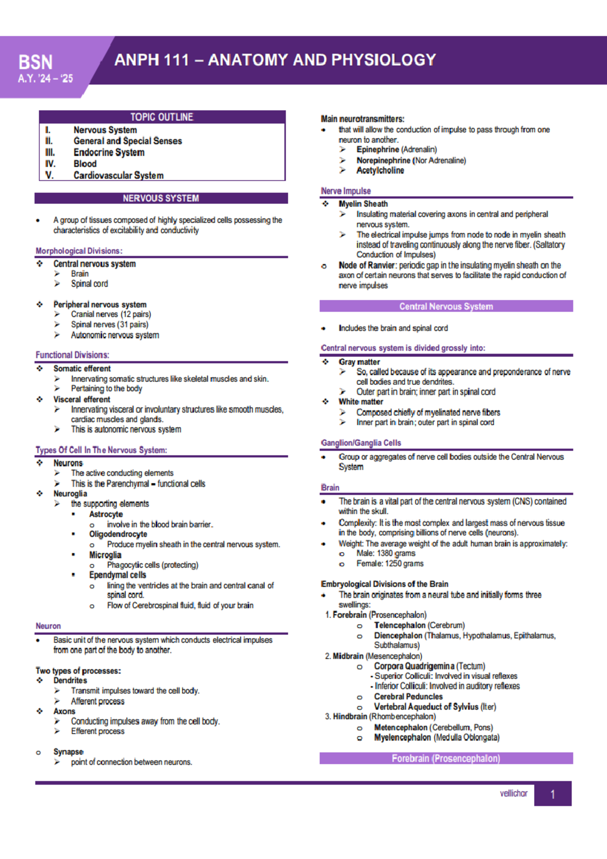 ANPH111-midterm - Babwh - BSN ANPH ANATOMY AND PHYSIOLOGY A. 25 TOPIC ...