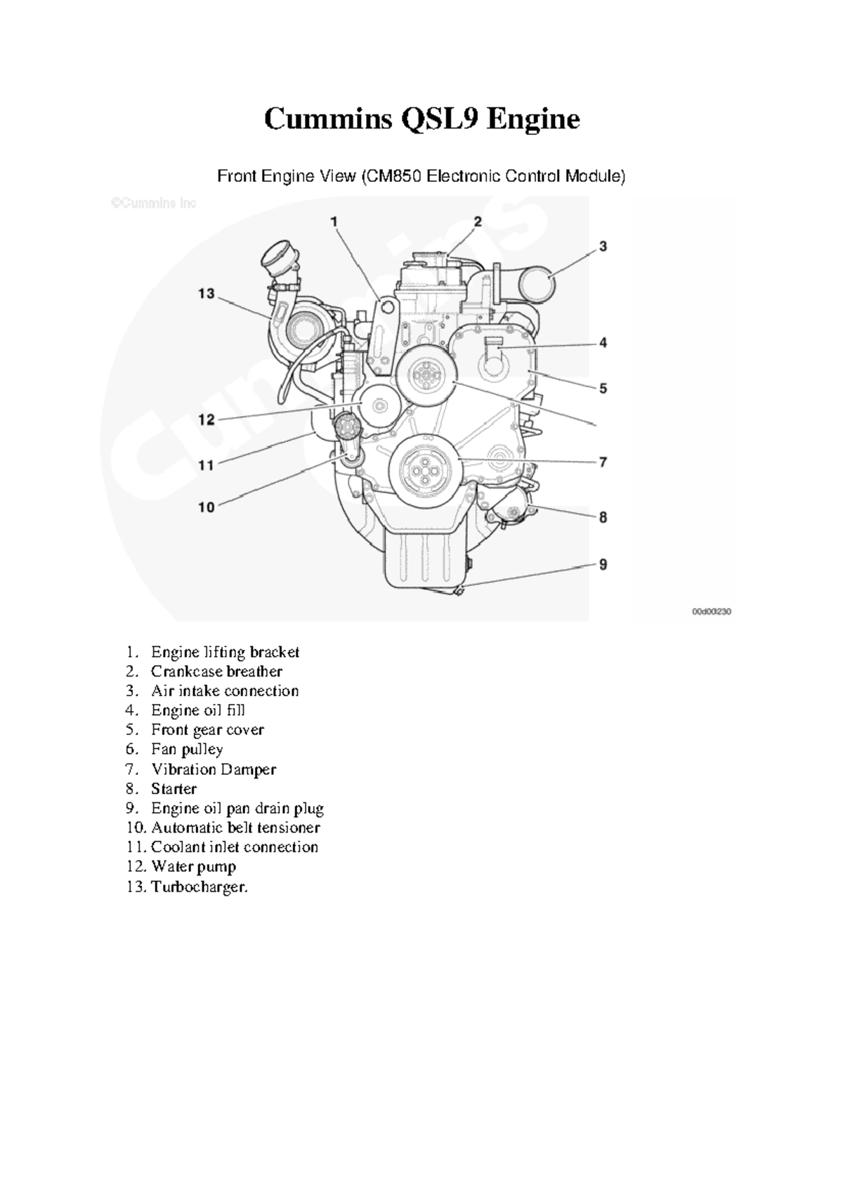 Cummins QSL9 engine - espero yse de provecho - Cummins QSL9 Engine ...