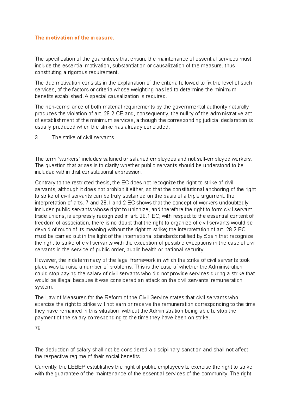 The motivation of the measure. 11 - The specification of the guarantees ...