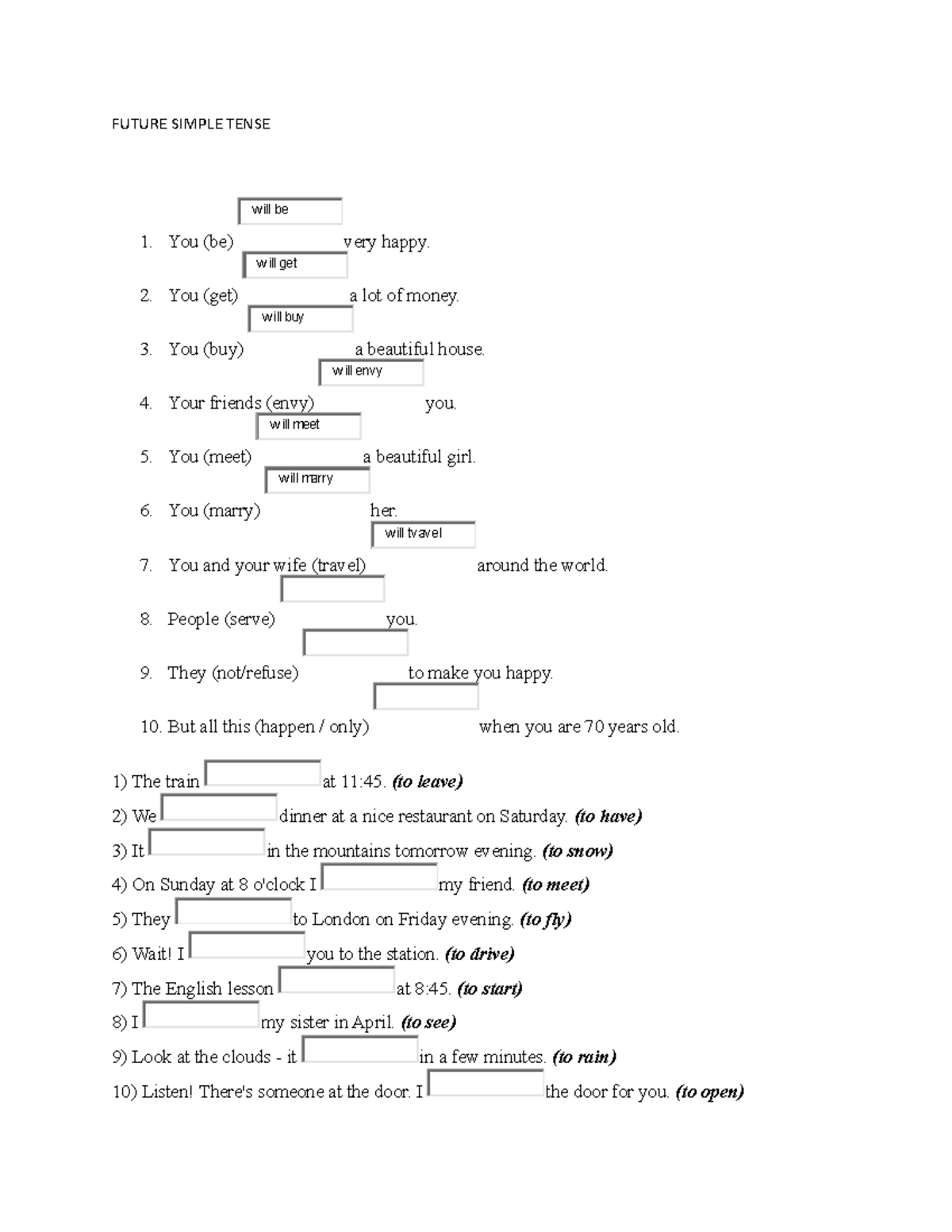 Future Simple Tense - Materijal je predvidjen za vezbanje grmatike ...