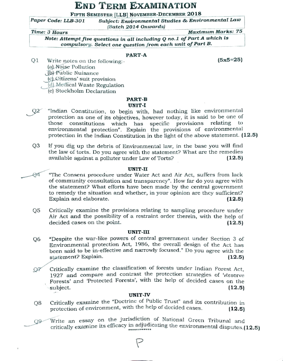 5th semester Previous year Paper - Law of Evidence - Studocu