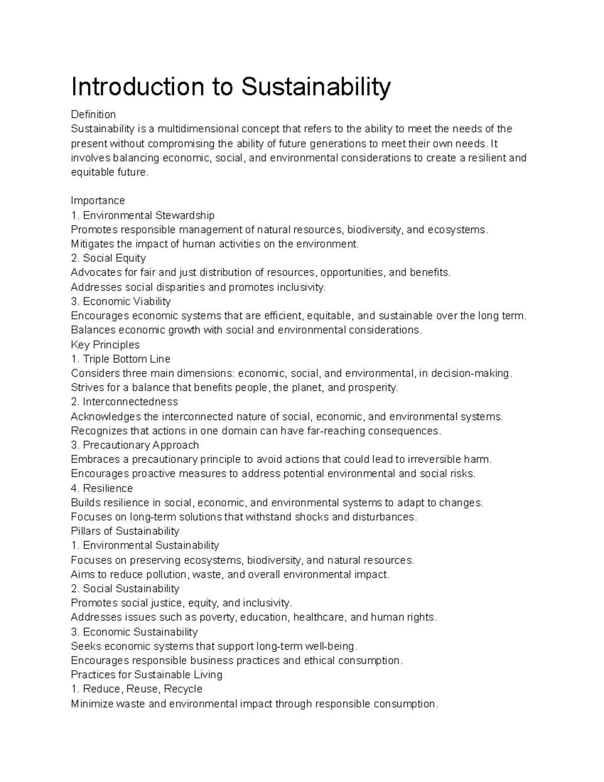 INTRO to sustain - Introduction to Sustainability Definition ...