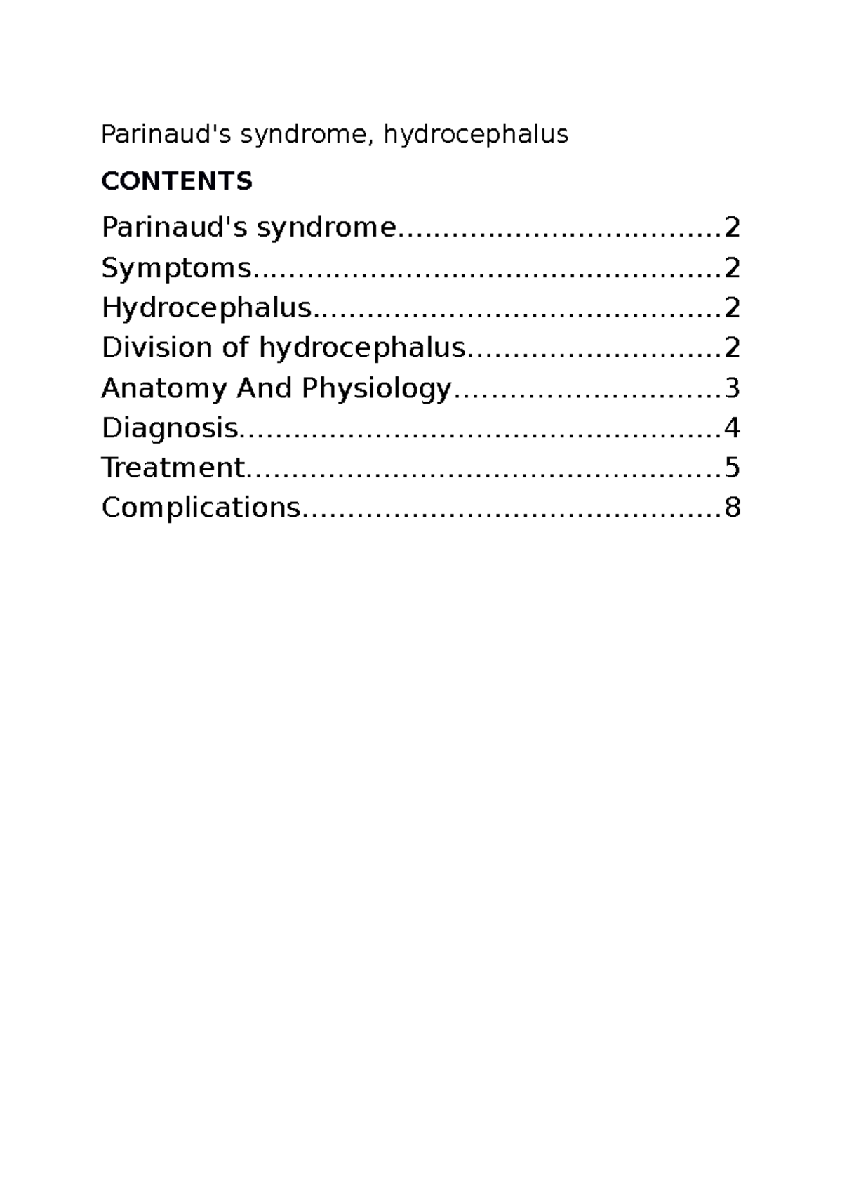 Parinaud's syndrome, hydrocephalus - Parinaud's syndrome, hydrocephalus ...