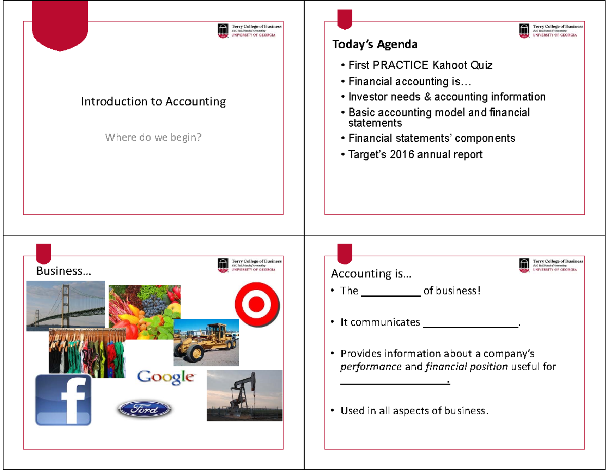Session 02-Intro to Accounting and Target S - Introduction to ...