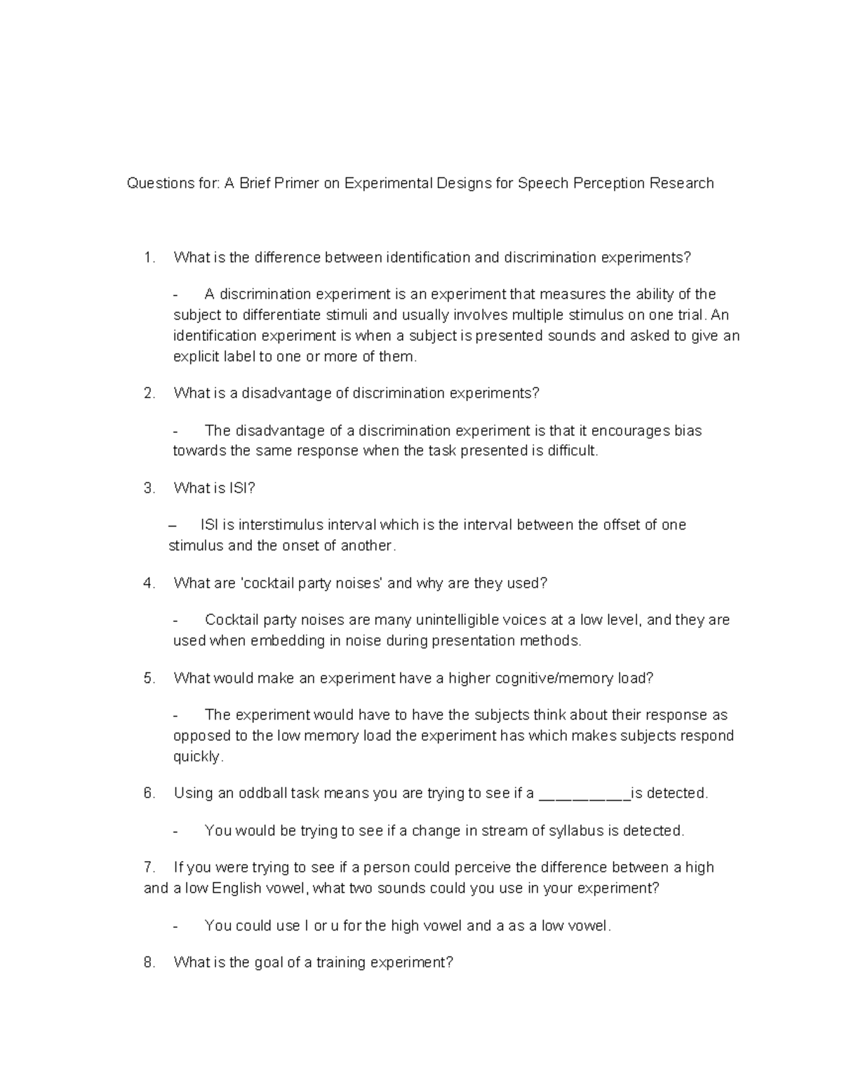 Exp design - Domenica Nunez 10/27/ Questions for: A Brief Primer on ...
