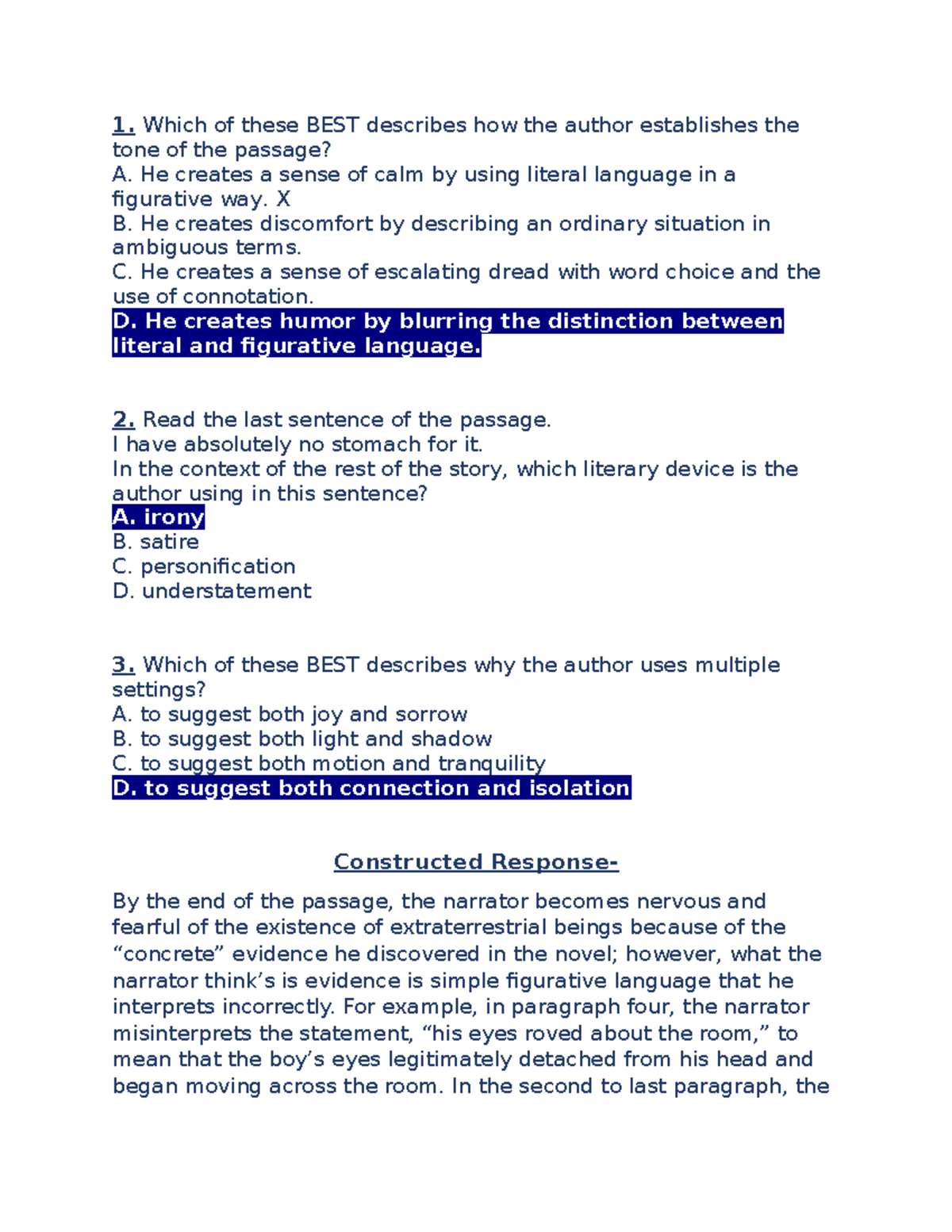 The Eyes Have It copy - Reading assignment - Which of these BEST ...