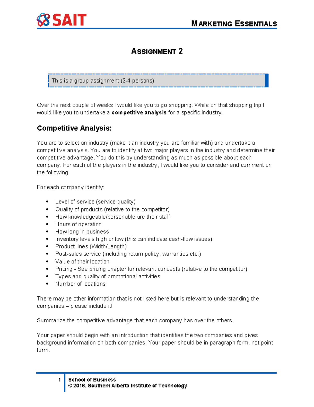 Assignment 2 - Practice - ASSIGNMENT 2 Over the next couple of weeks I would like you to go ...