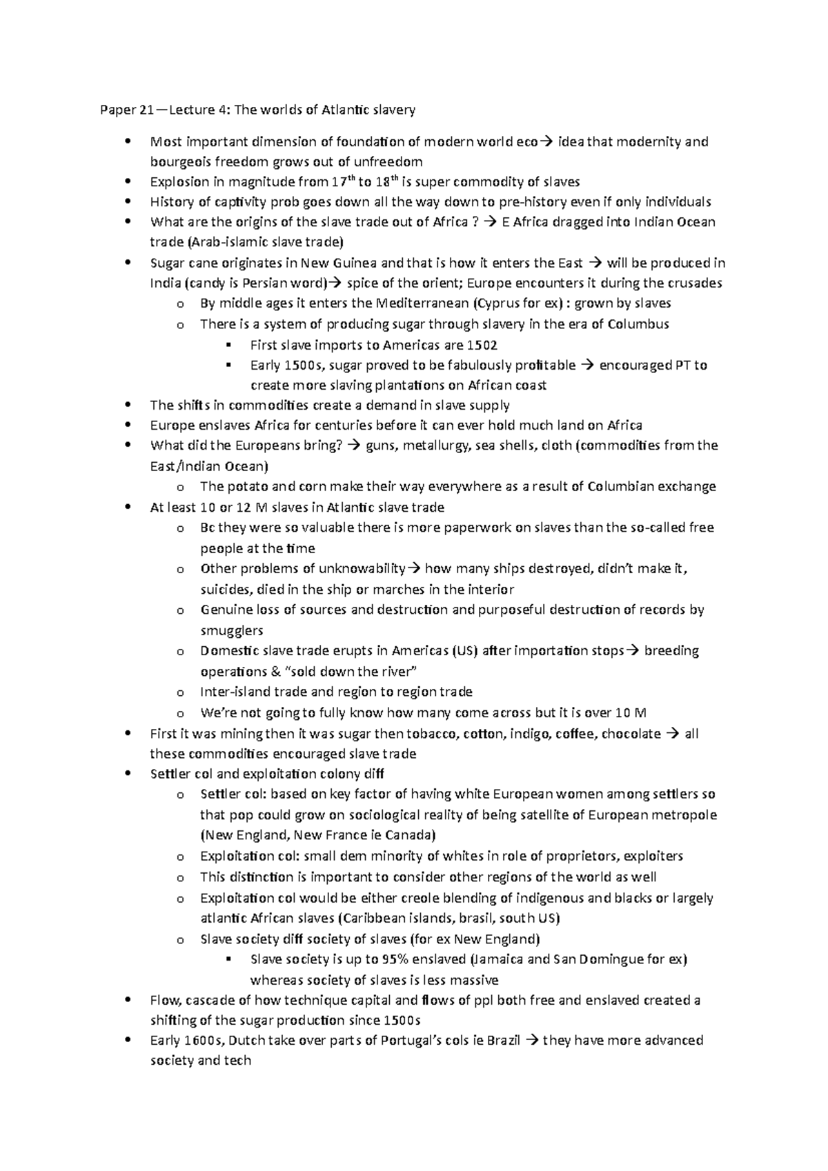 Paper 21 Lecture 4-Atlantic Slave Trade - Paper 21—Lecture 4: The ...