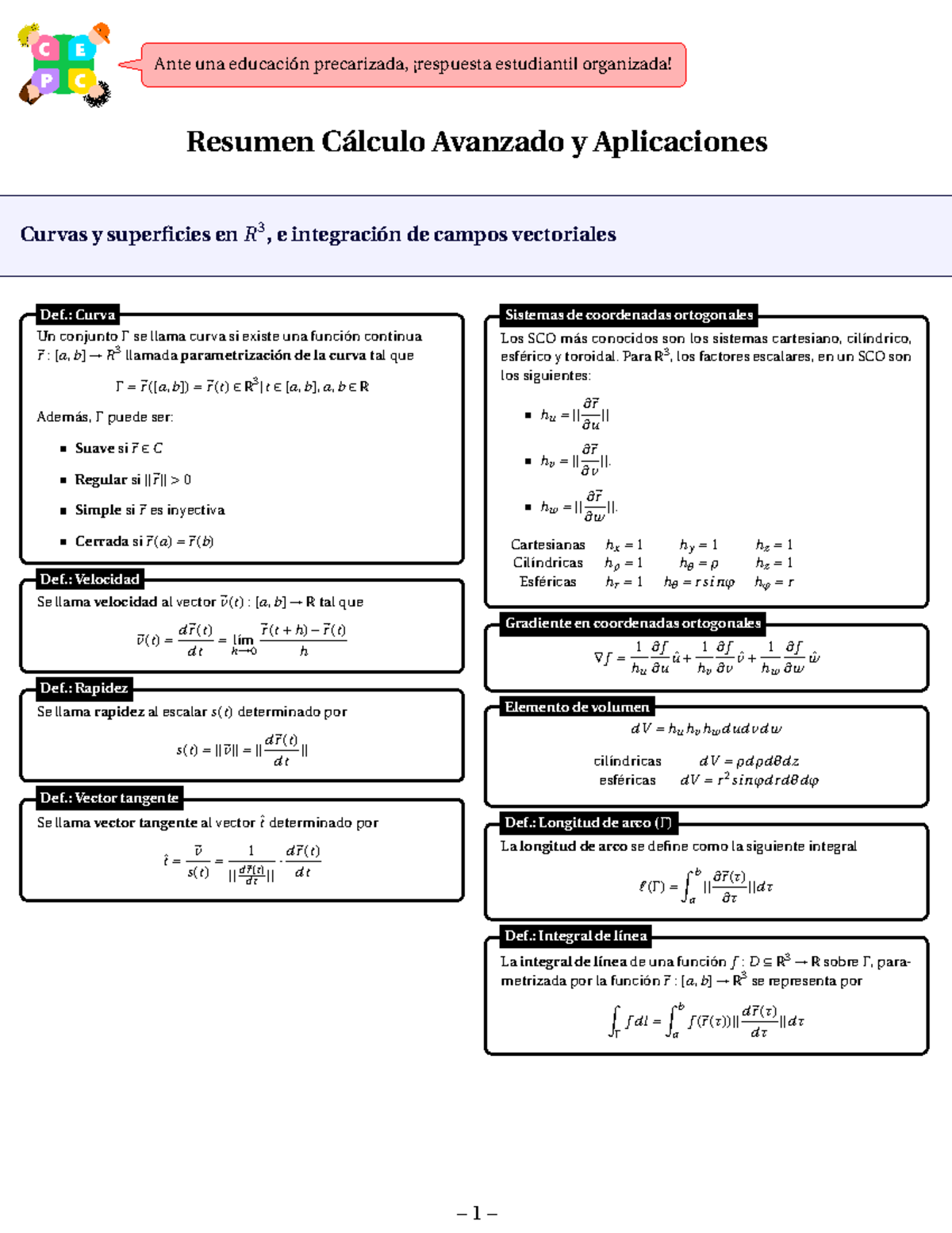 Resumen C lculo Avanzado y Aplicaciones 240306 173505 - Ante una educación precarizada ...