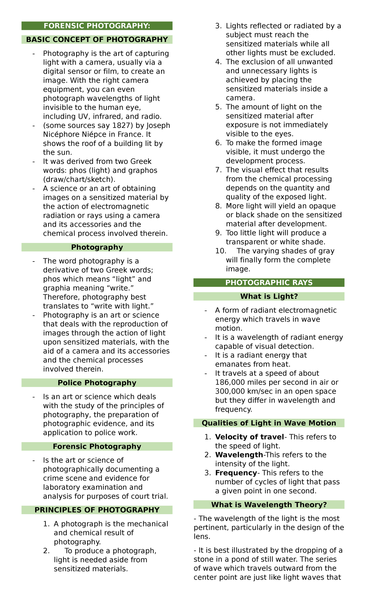 Forensic Photography, Basic Concept - FORENSIC PHOTOGRAPHY: BASIC ...