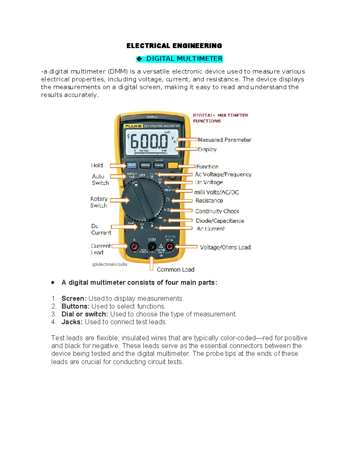 Dmm Electrical Engineering at Joel Donovan blog
