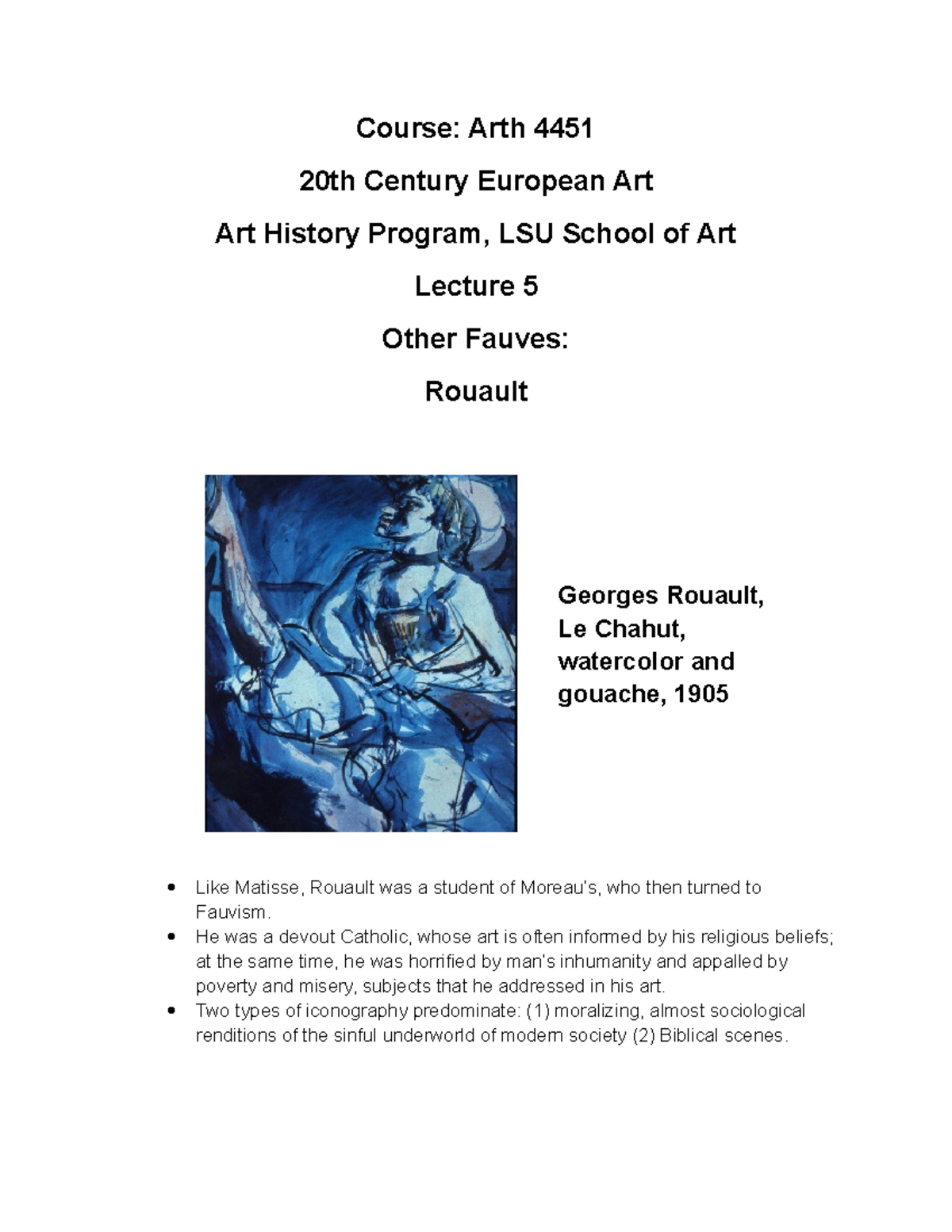Rouault and Dufy - Art Nabis Contemporary 20th Century lecture notes of ...