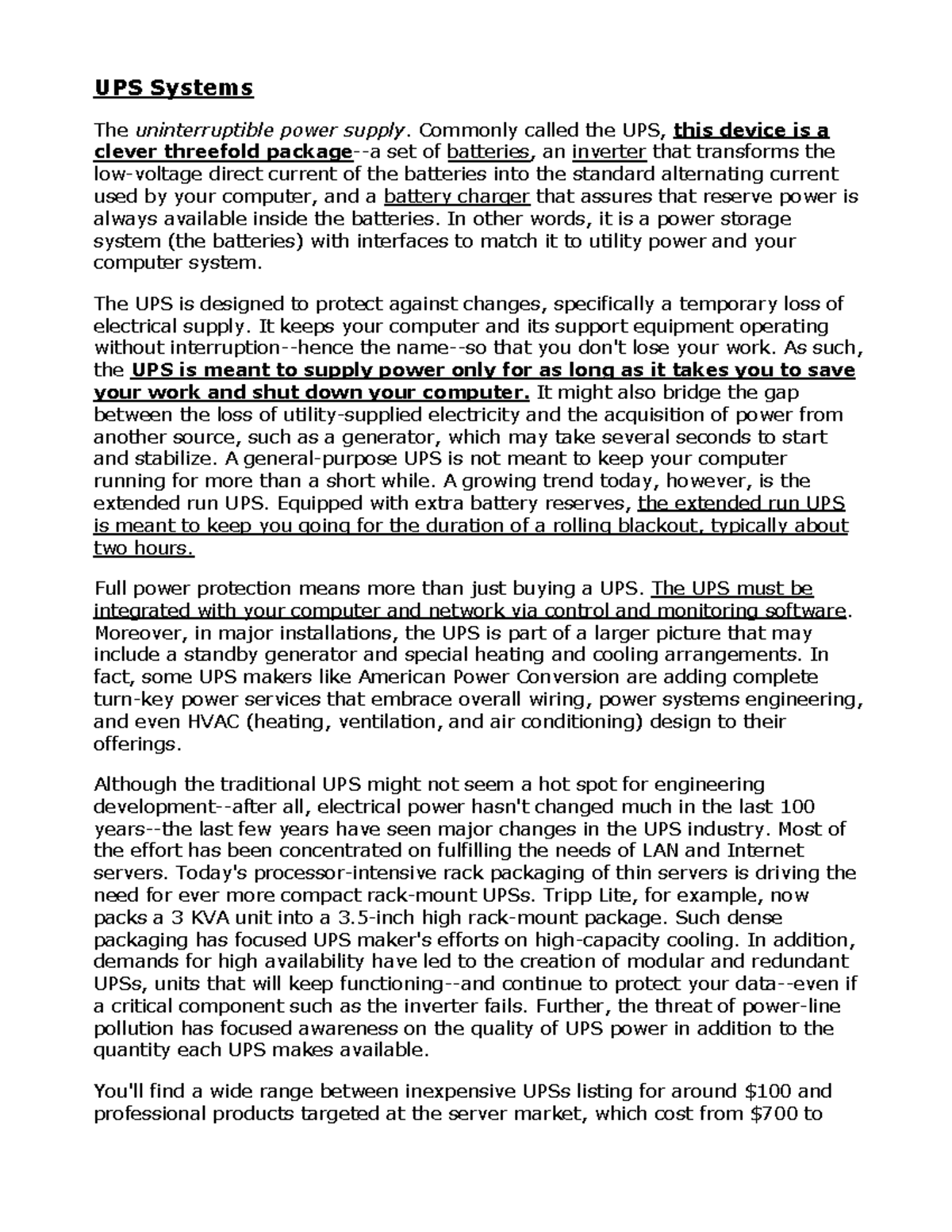 Ups Systems Linux Installation And Configuration Lecture Notes Ups Systems The