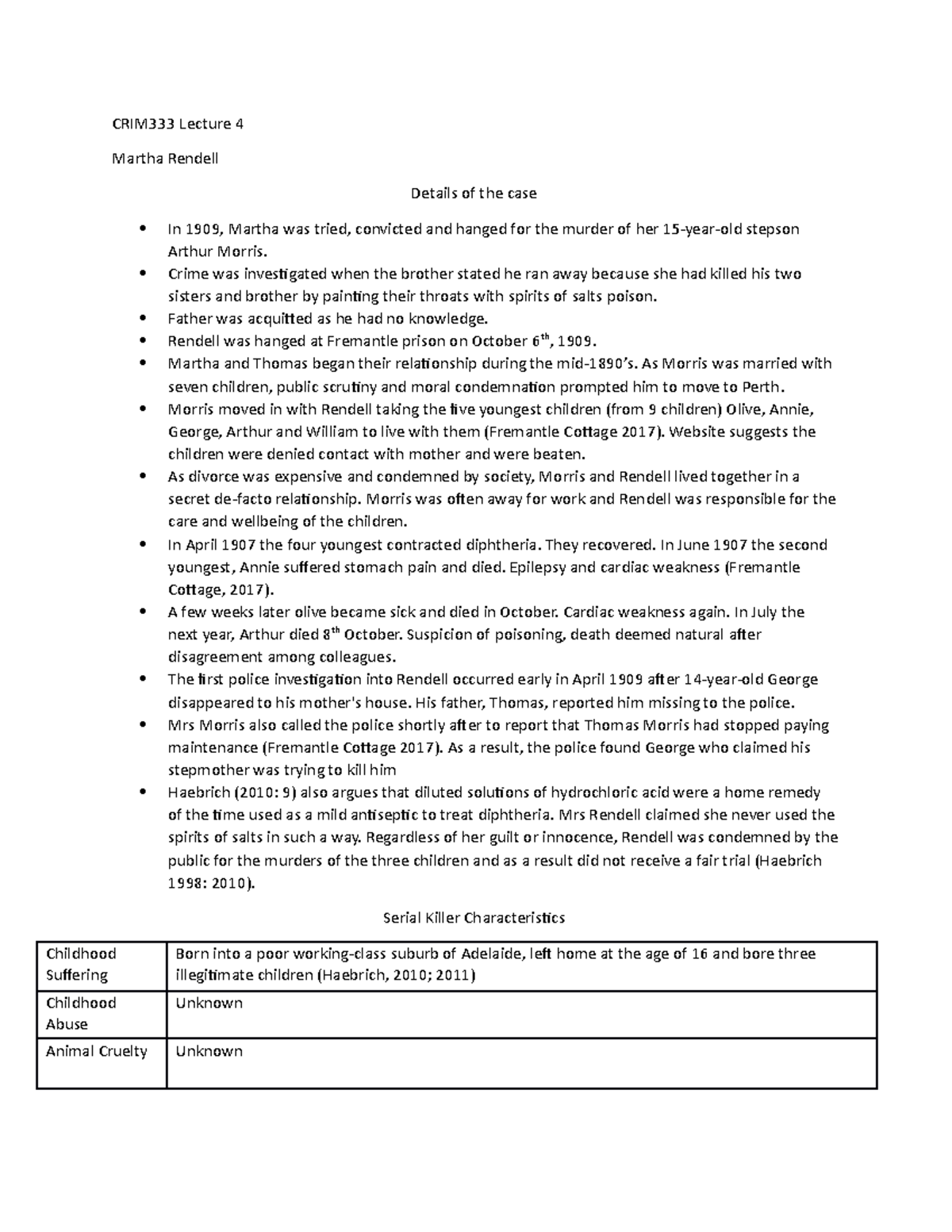 CRIM333 Topic 4 - Topic notes summary - CRIM333 Lecture 4 Martha ...