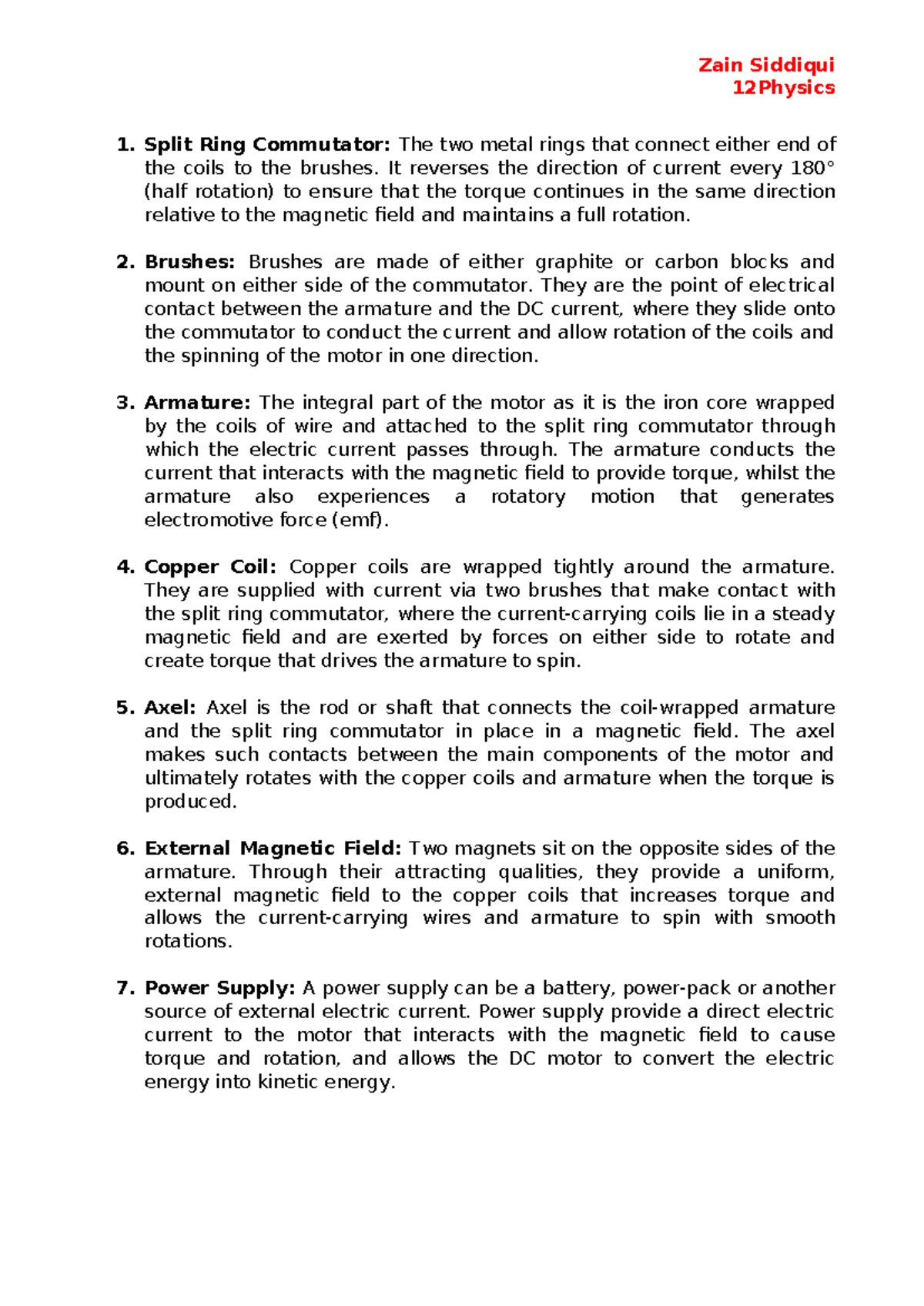 Assessment Task 2 - Good stuff - 12Physics 1. Split Ring Commutator ...