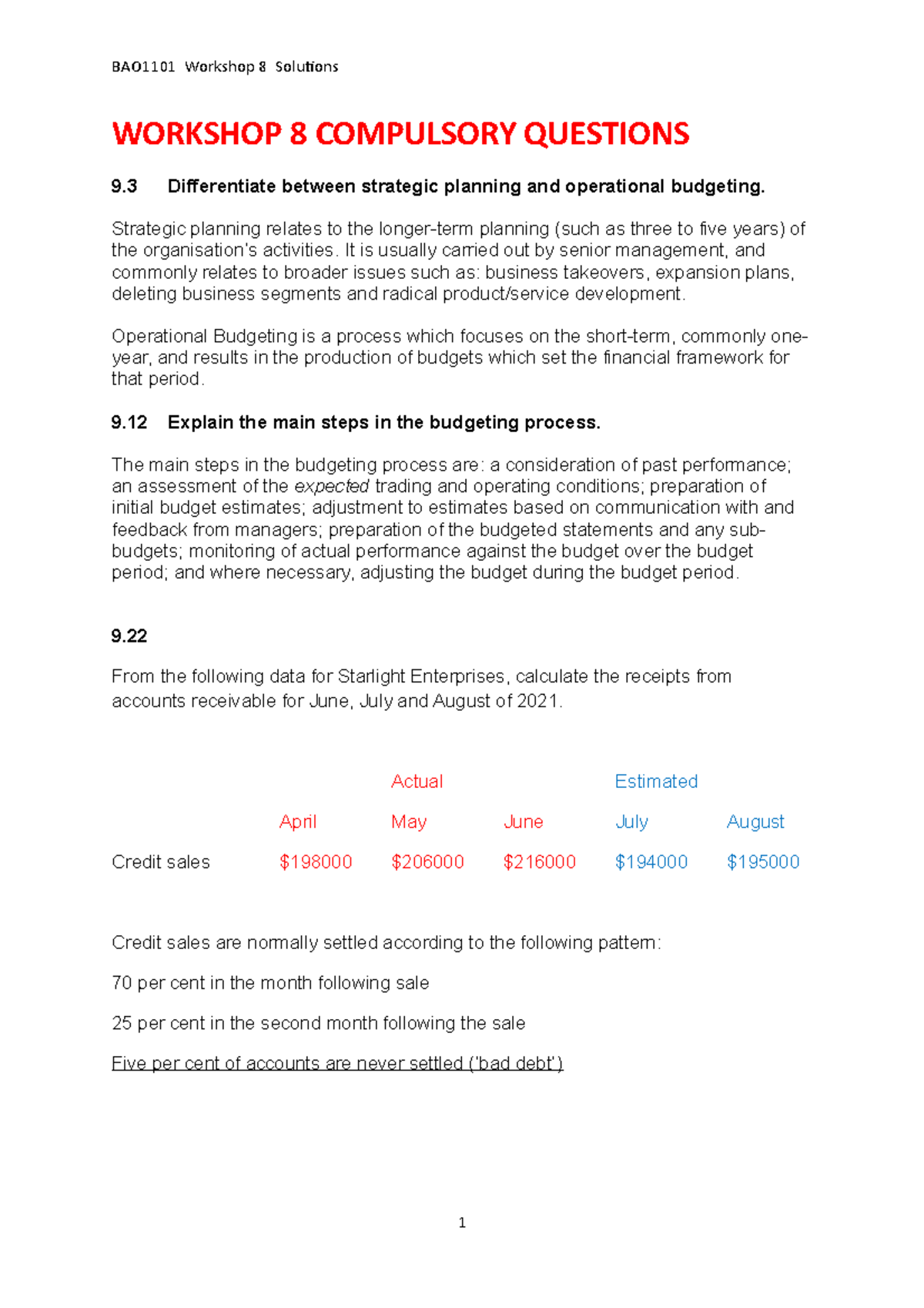 Workshop 8 Compulsory Question Solutions - WORKSHOP 8 COMPULSORY ...