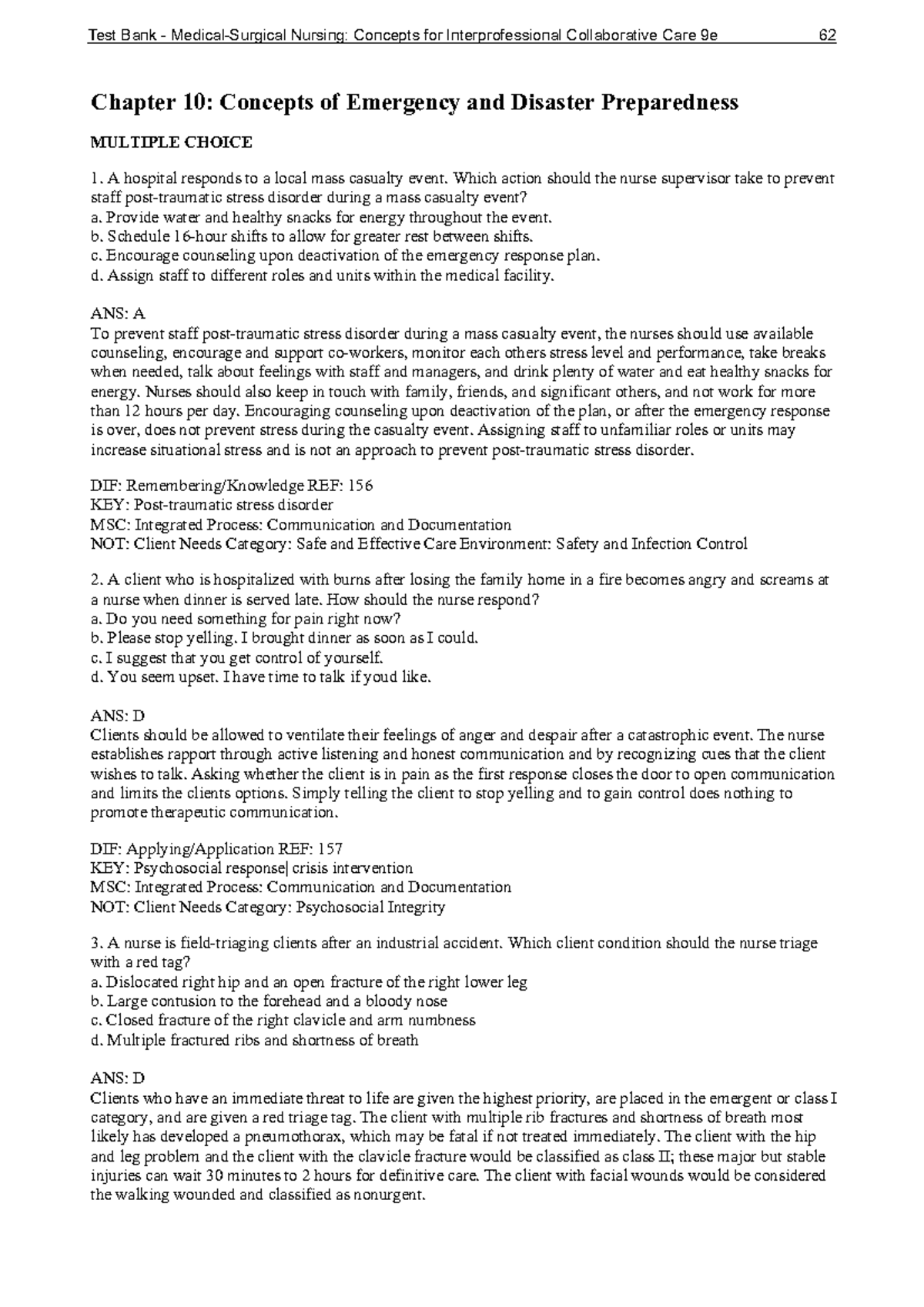 Chapter 10 Concepts of Emergency and Disaster Preparedness - Chapter 10 ...