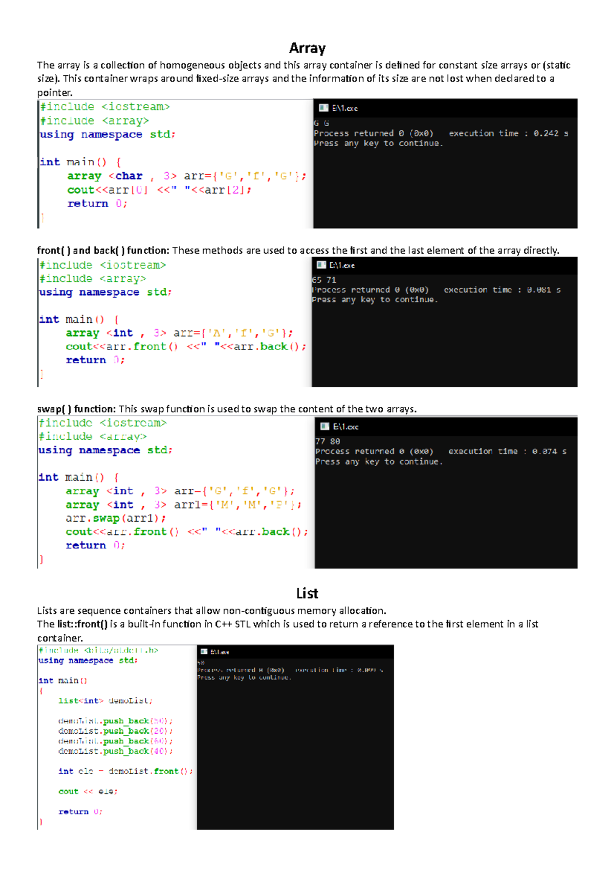 222-134-016 - Array The array is a collection of homogeneous objects ...