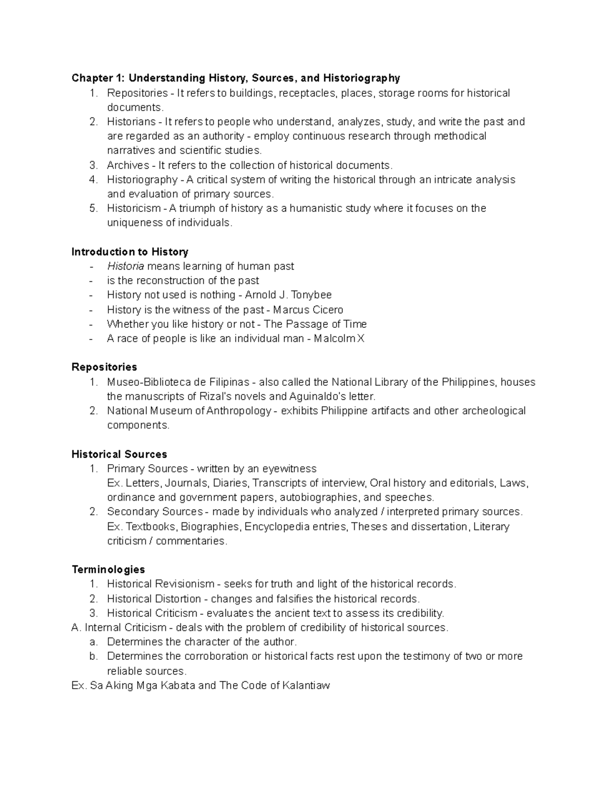 RPH-Lesson-1 - Lecture notes 1 - Chapter 1: Understanding History ...