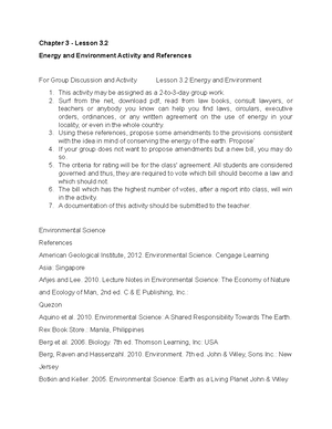 Lesson 3.2 Energy Crisis and Conservation - Chapter 3 - Lesson 3 ...