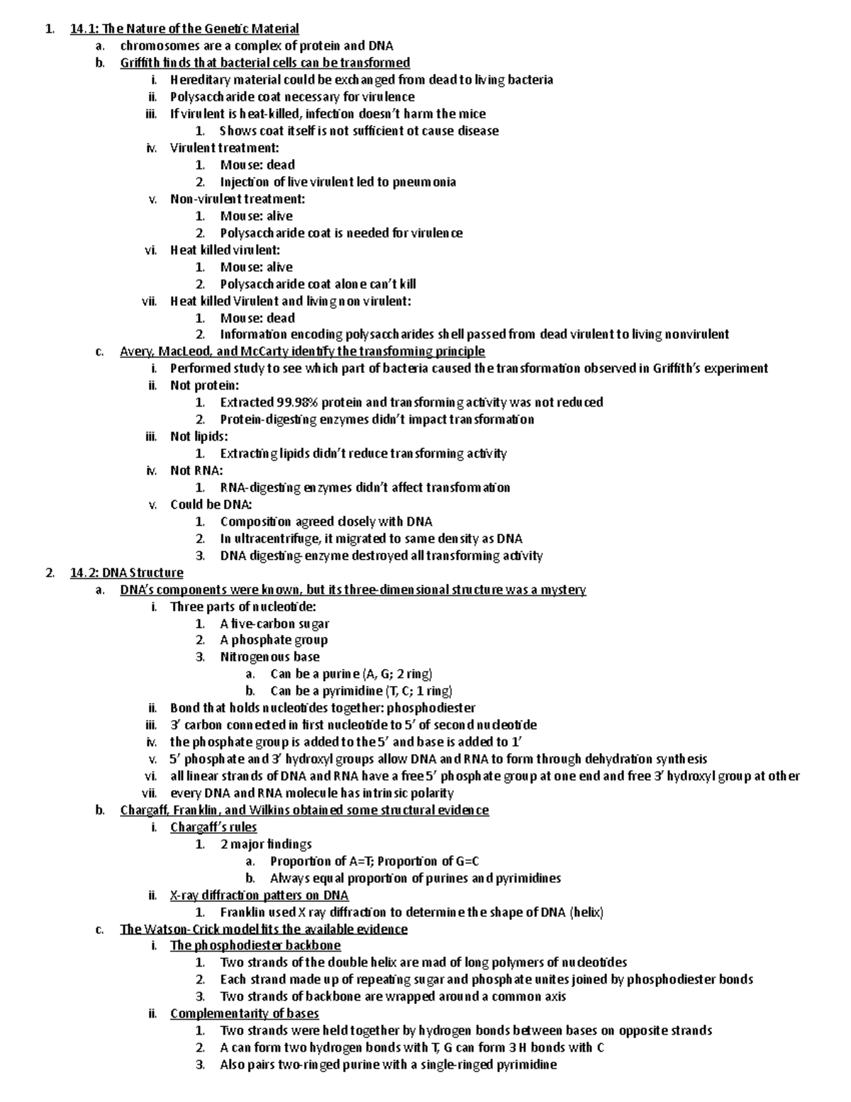 DNA- The Genetic Material - 1. 2. 14: The Nature of the Genetic ...
