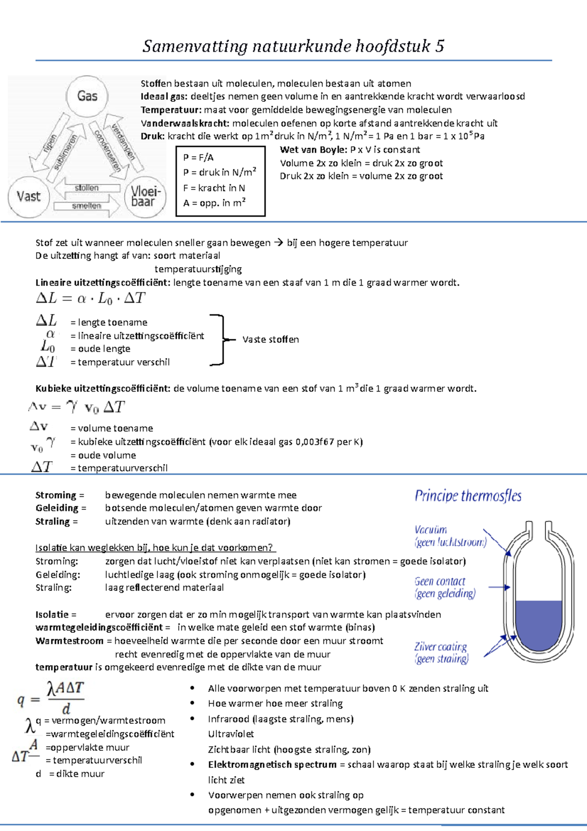 Natuurkunde Moleculen - Vaste stoffen Alle voorworpen met temperatuur ...