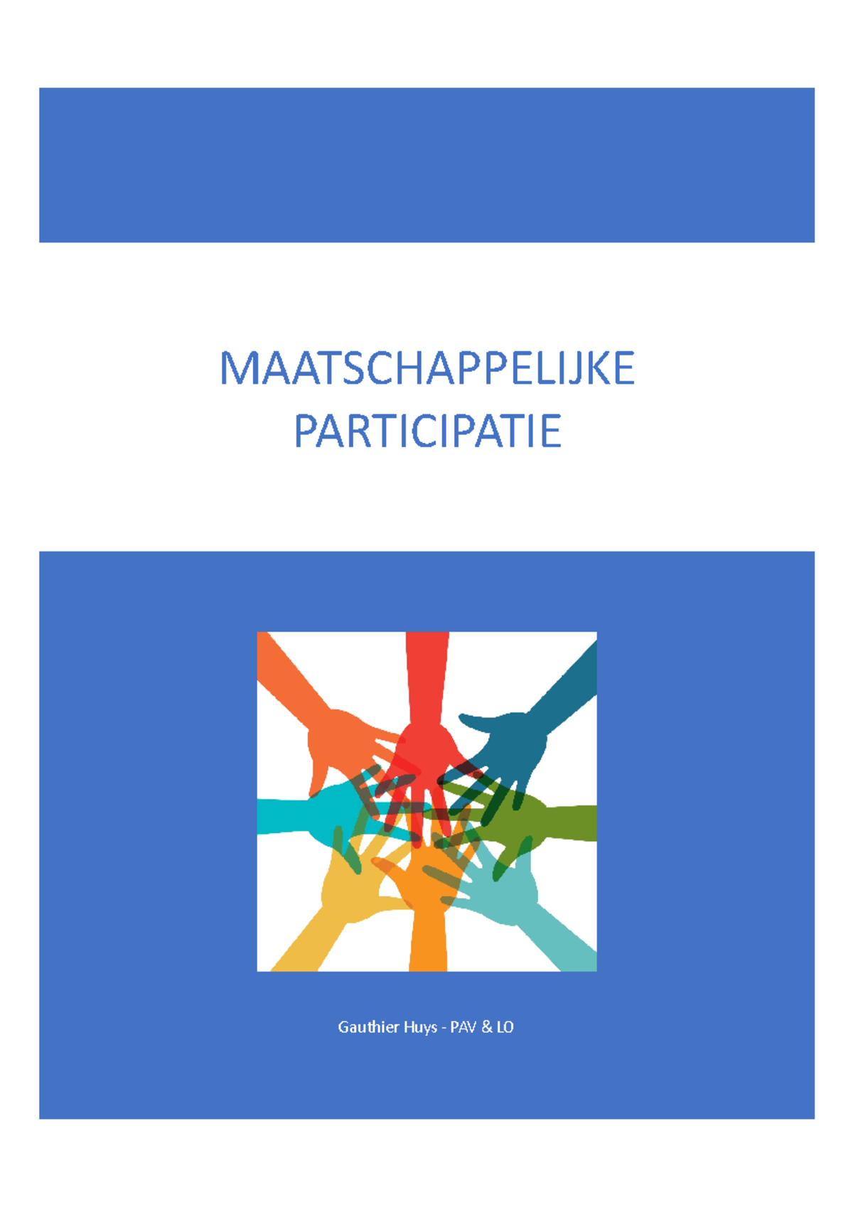 Maatschappelijke participatie - Gauthier Huys - PAV & LO ...
