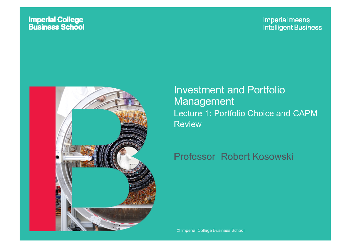L1 Portfolio Choice & CAPM - Investment and Portfolio Management ...