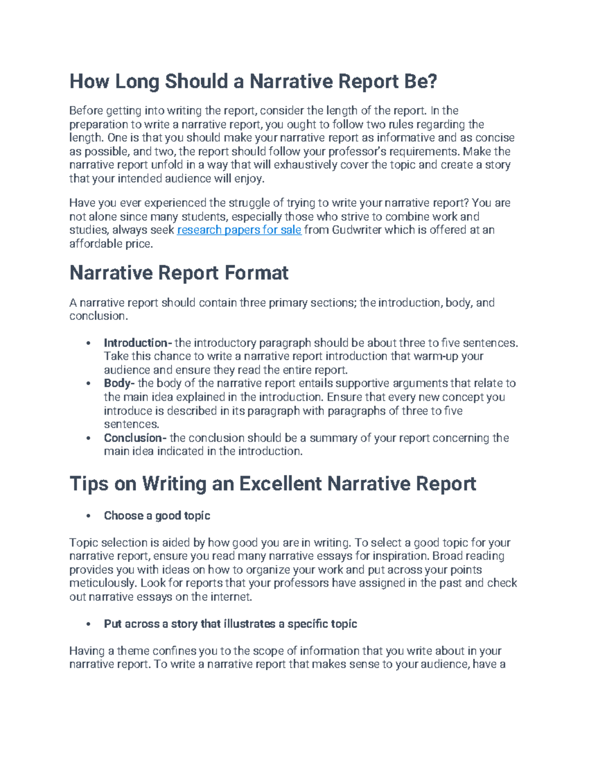 How to write a narrative report - How Long Should a Narrative Report Be ...