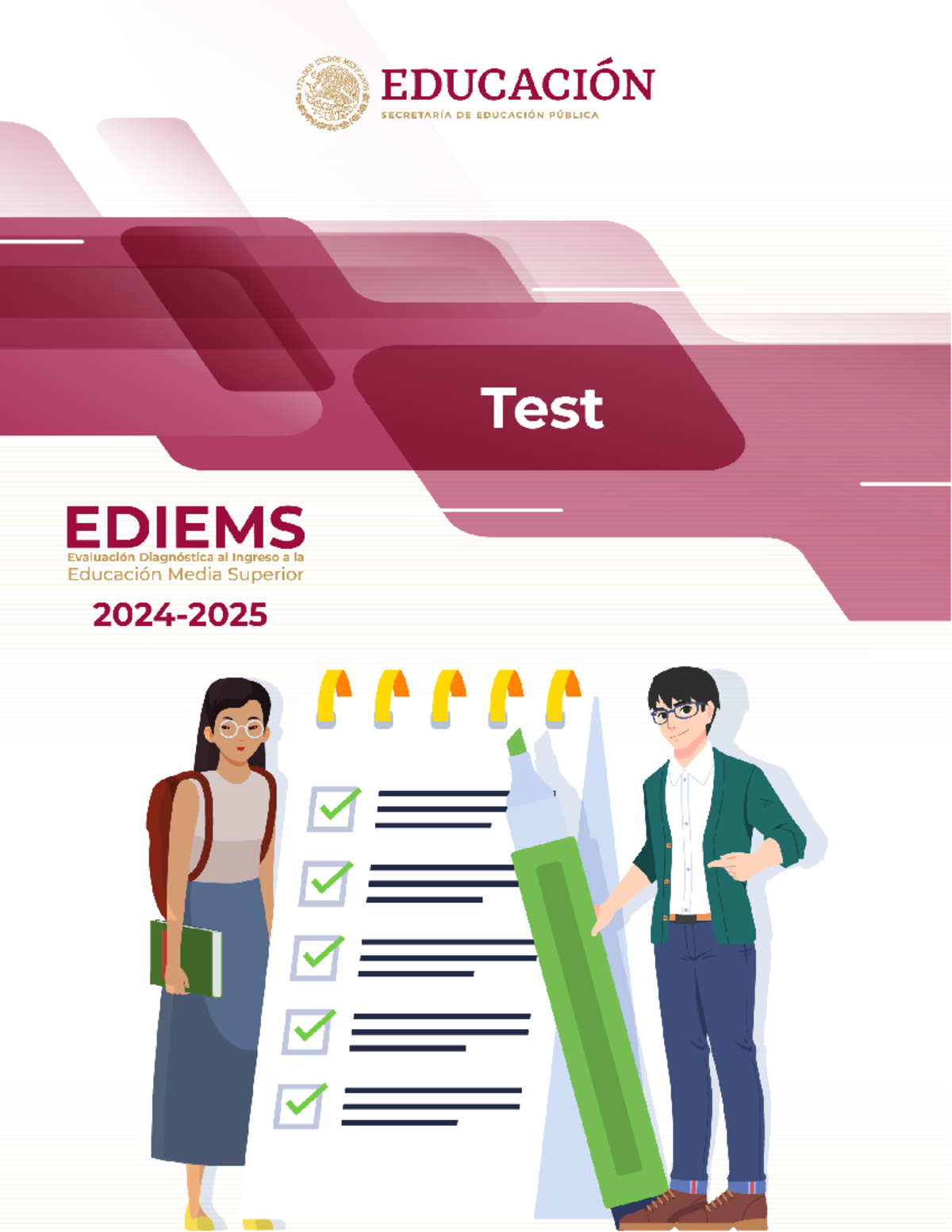 Examen ediems (2024-2025) 4 - Evaluación Diagnóstica al Ingreso a la Educación Media Superior ...