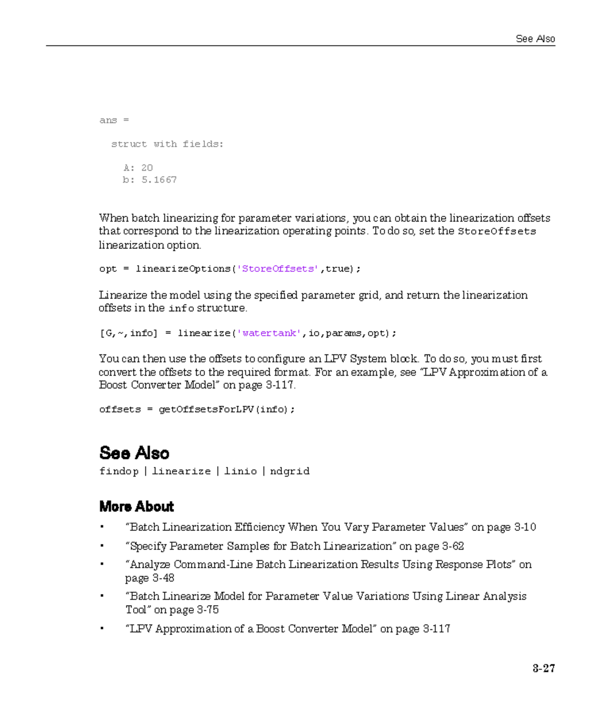 Simulink Control Design 38 Ans Struct With Fields A 20 B 5 When Batch Linearizing For