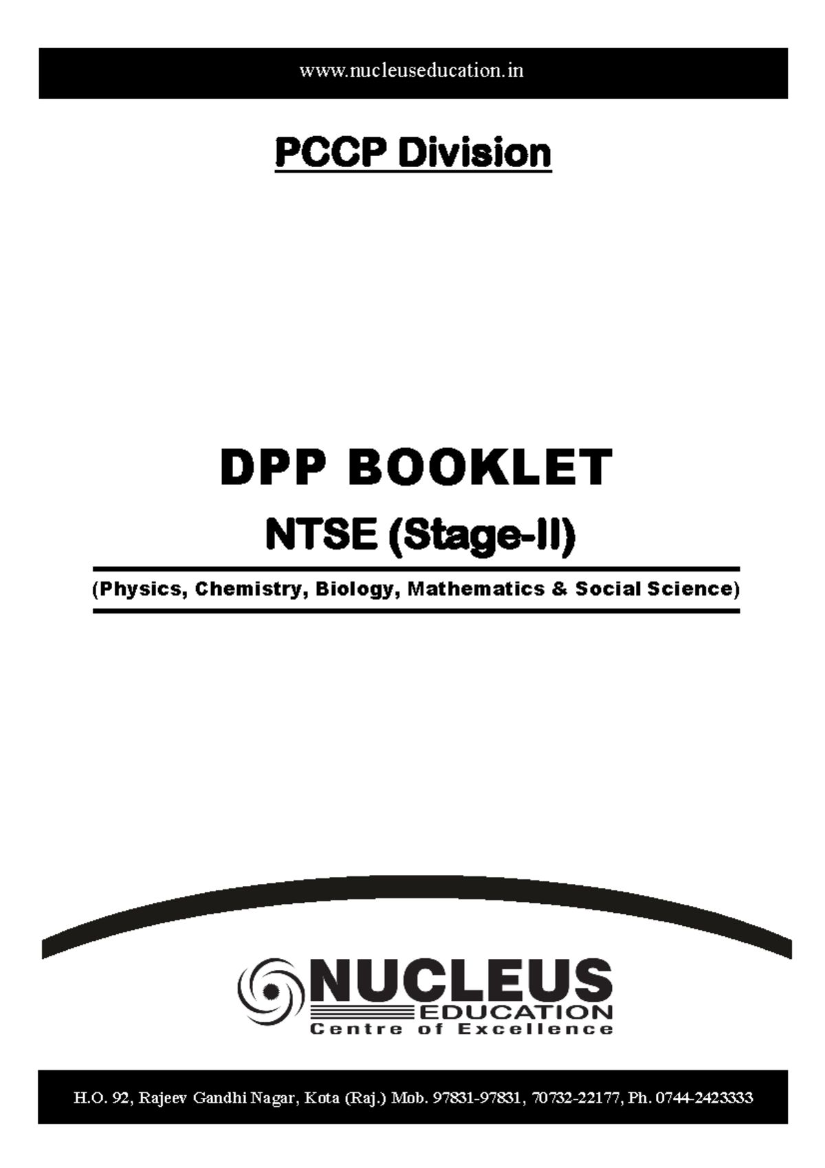 DPP Booklet (All Subject) - H. 92, Rajeev Gandhi Nagar, Kota (Raj.) Mob ...