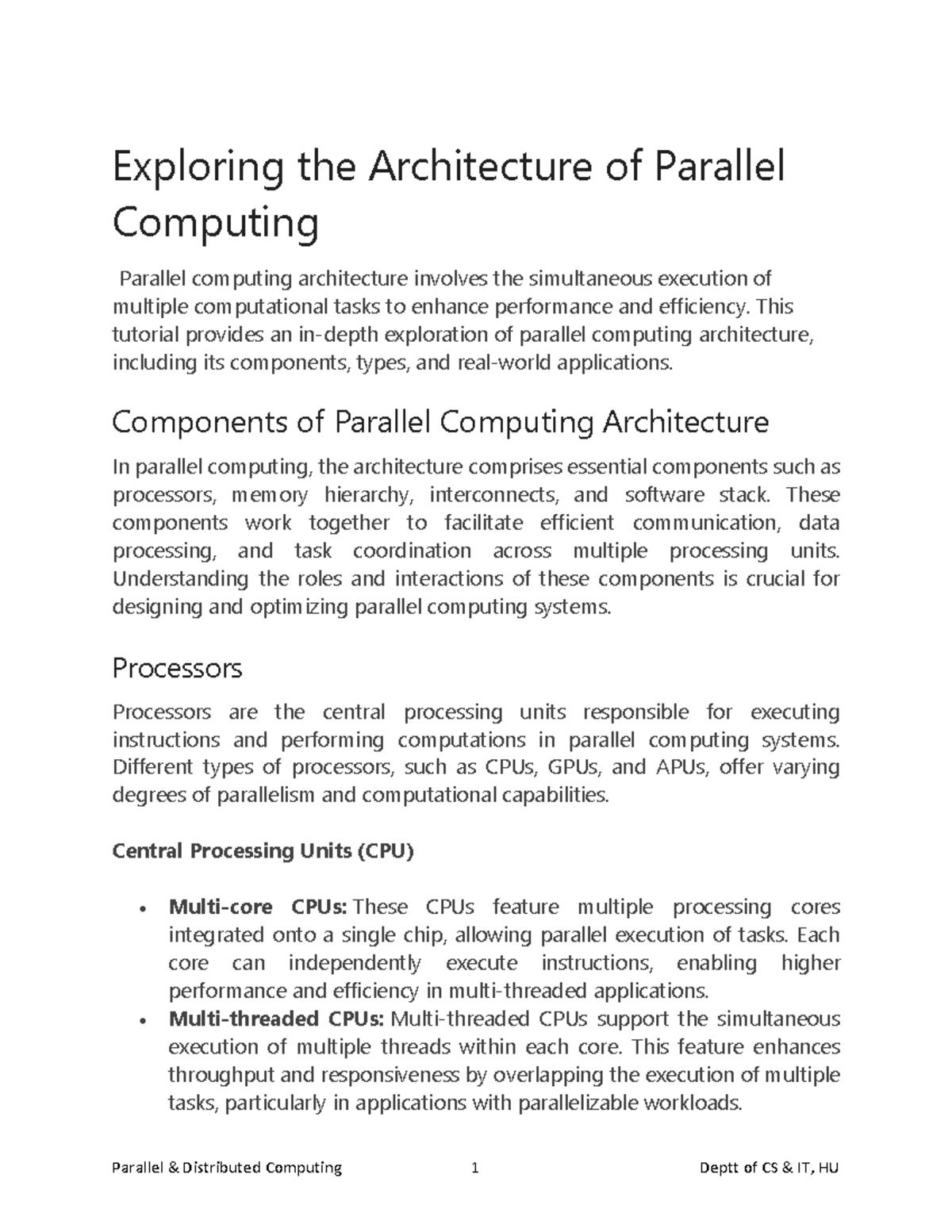 Lecture 3 - Formal Methods - Exploring the Architecture of Parallel ...