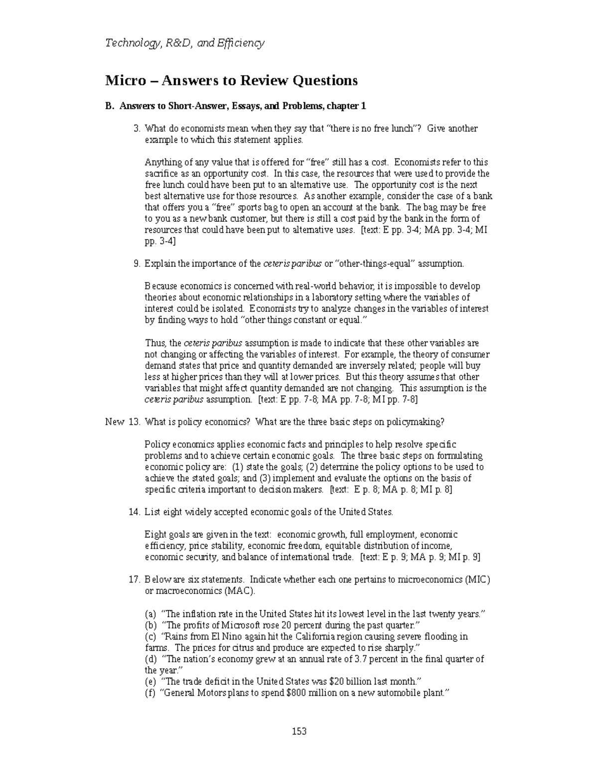 Micro – Answers to Review Questions - Micro – Answers to Review ...