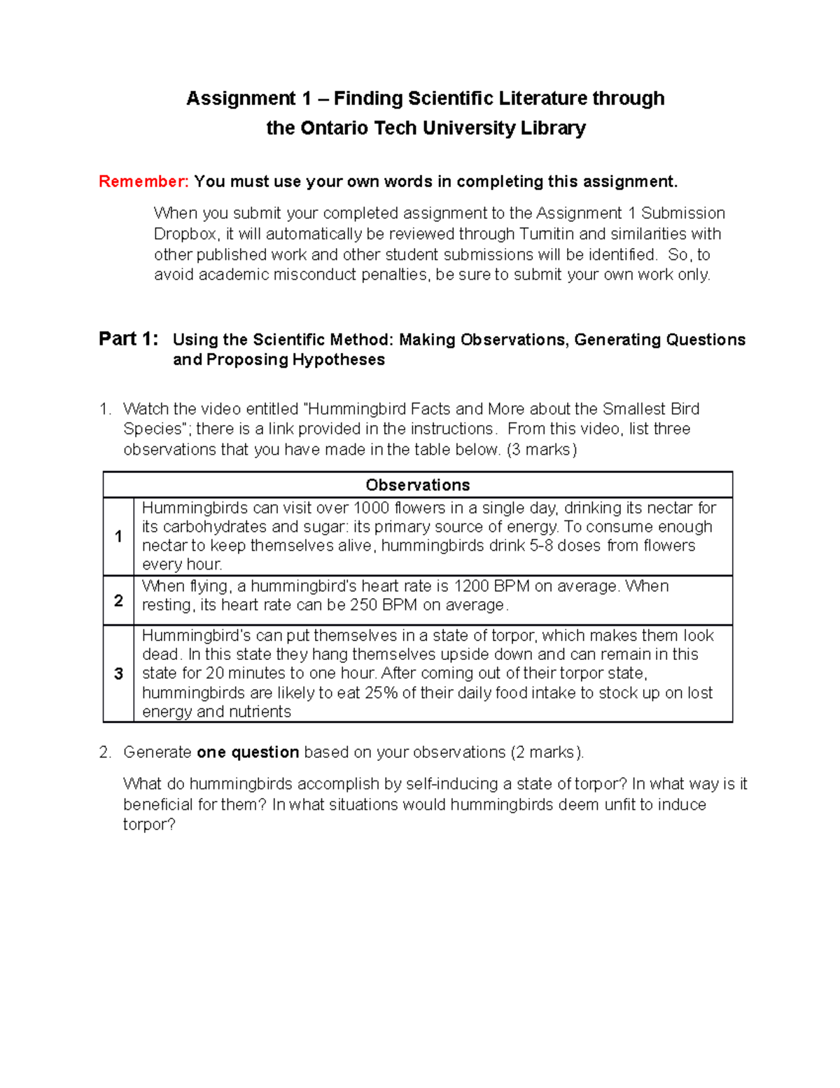 Assignment 1-Finding Literature - Assignment 1 – Finding Scientific ...