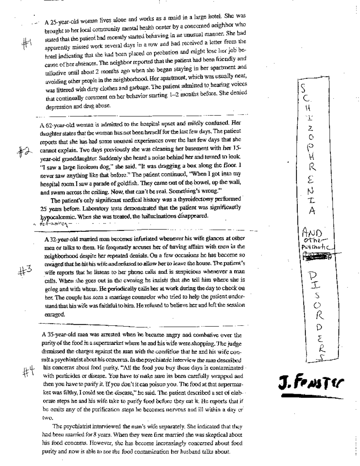 710 Psychotic Disorders Case Vignettes - 0404 521 - Studocu