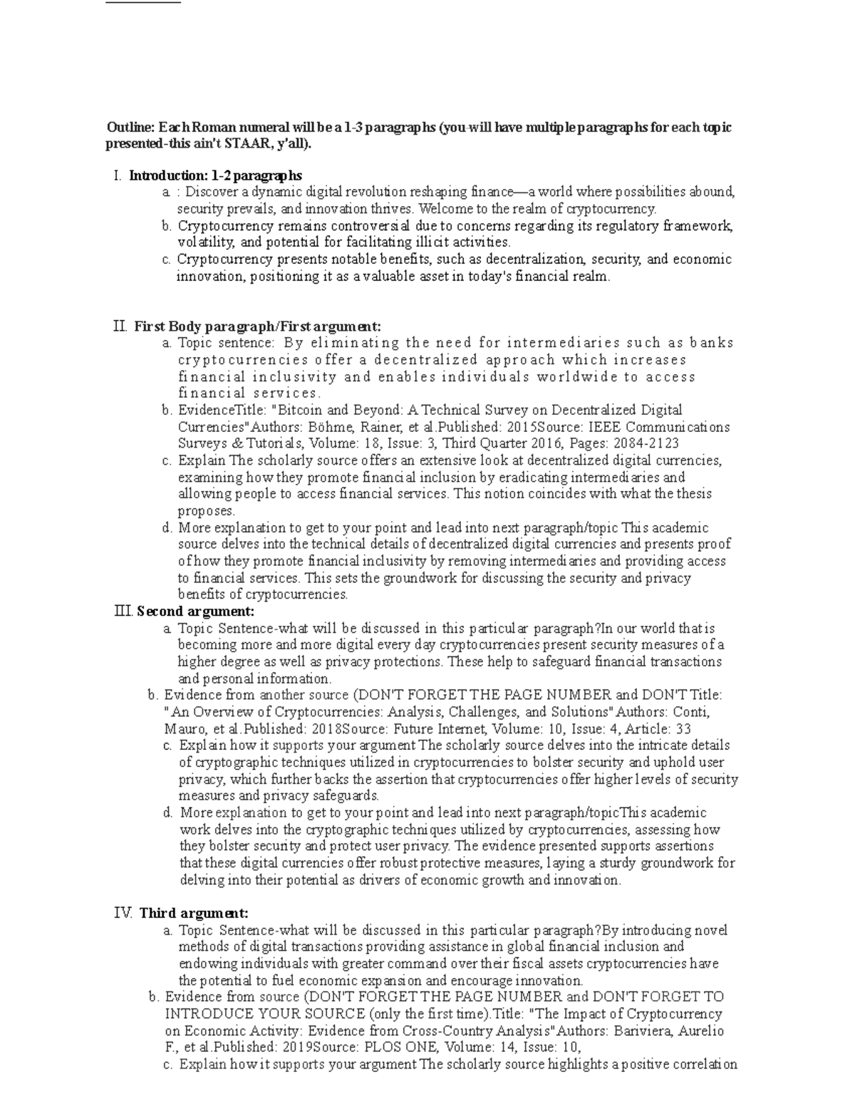 Arugmentative Persuasive Research Project 22-23 Page 2 - Outline: Each ...