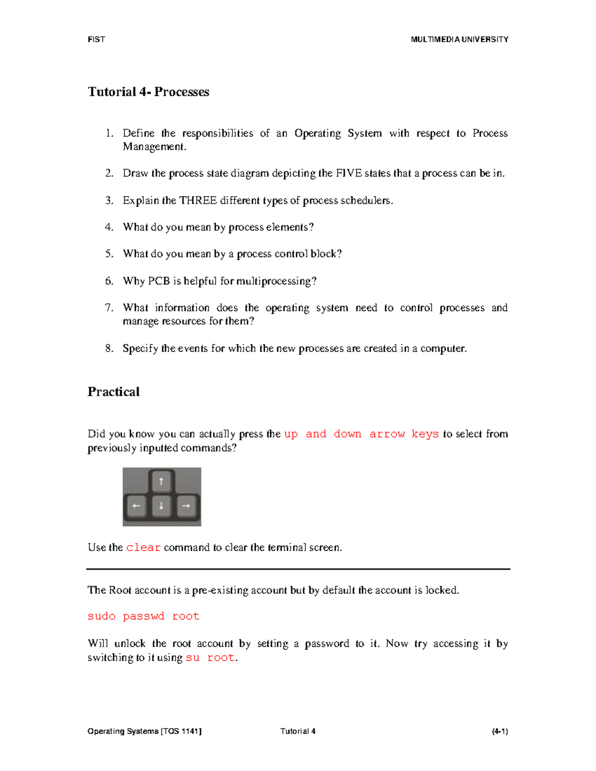 Tutorial 4 - FIST MULTIMEDIA UNIVERSITY Operating Systems [TOS 1141 ...
