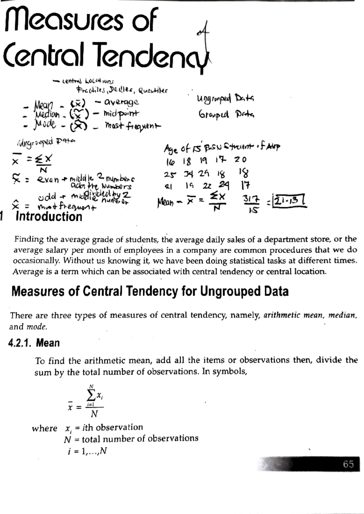 Measures of Central Tendency Module 4 - Measures of (entral Tendenay ...