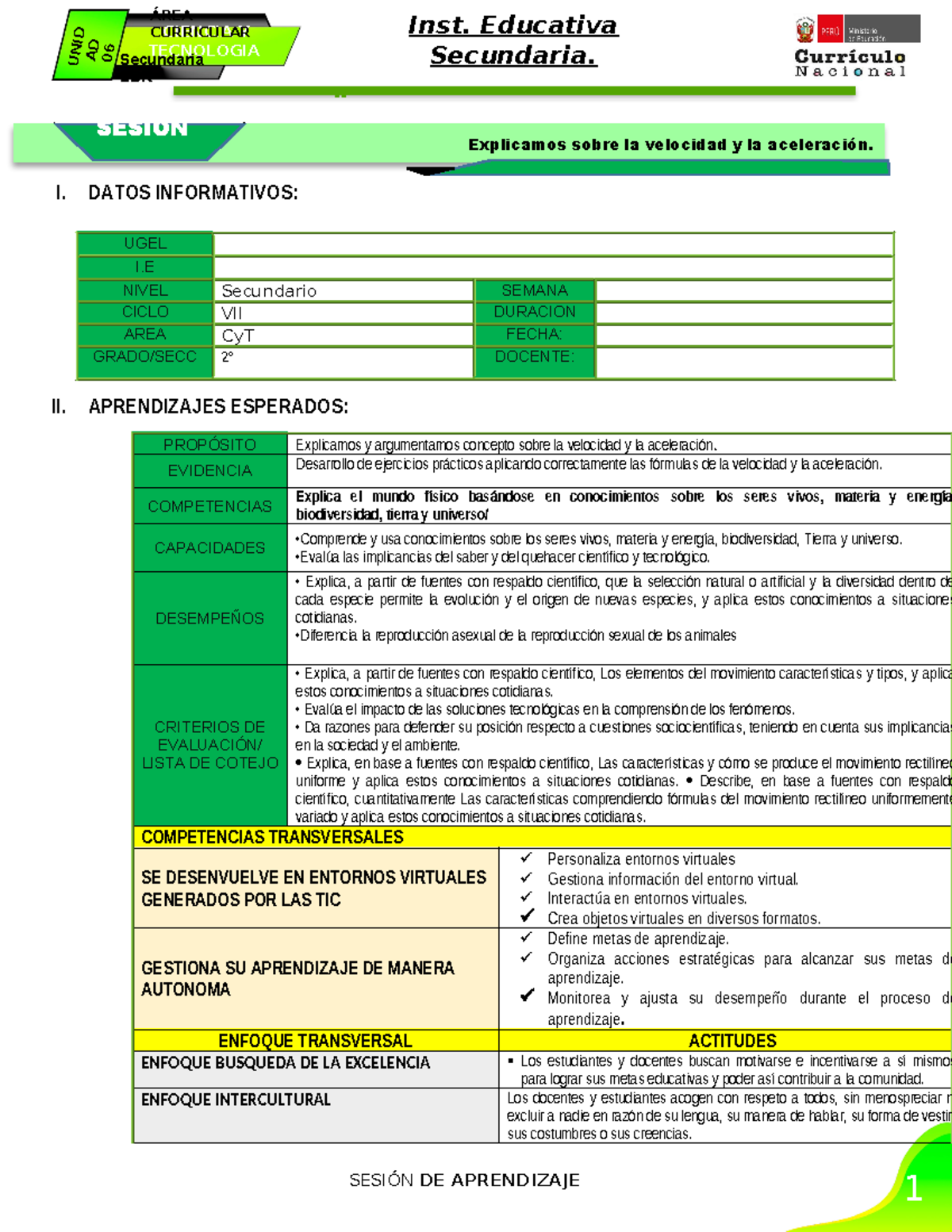 B-2º SES-ACT 3-CYT UND 6 sem 2 - ####### CIENCIA Y ####### TECNOLOGIA ####### UNID AD 06 ...