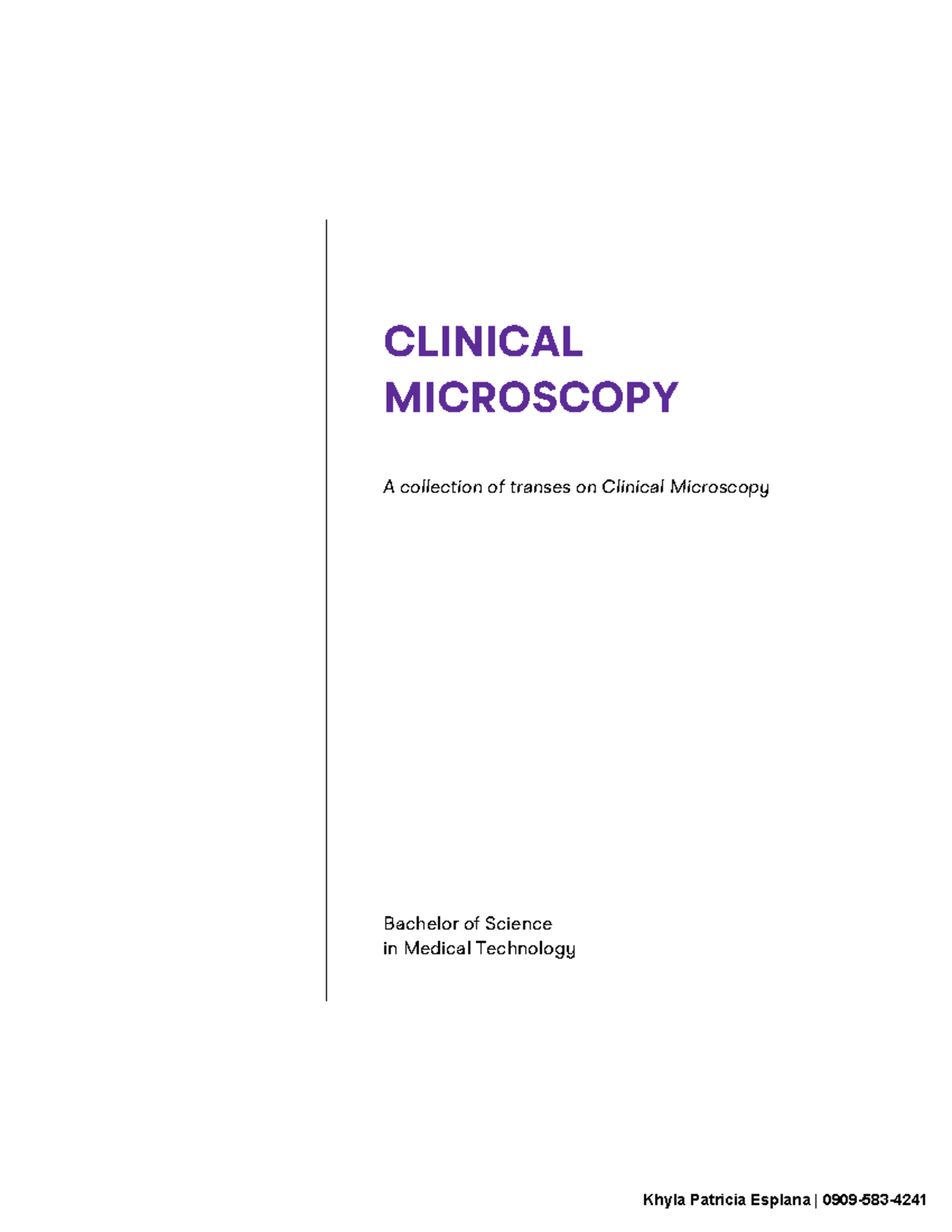 Clinical Microscopy - CLINICAL MICROSCOPY A collection of transes on Clinical Microscopy ...